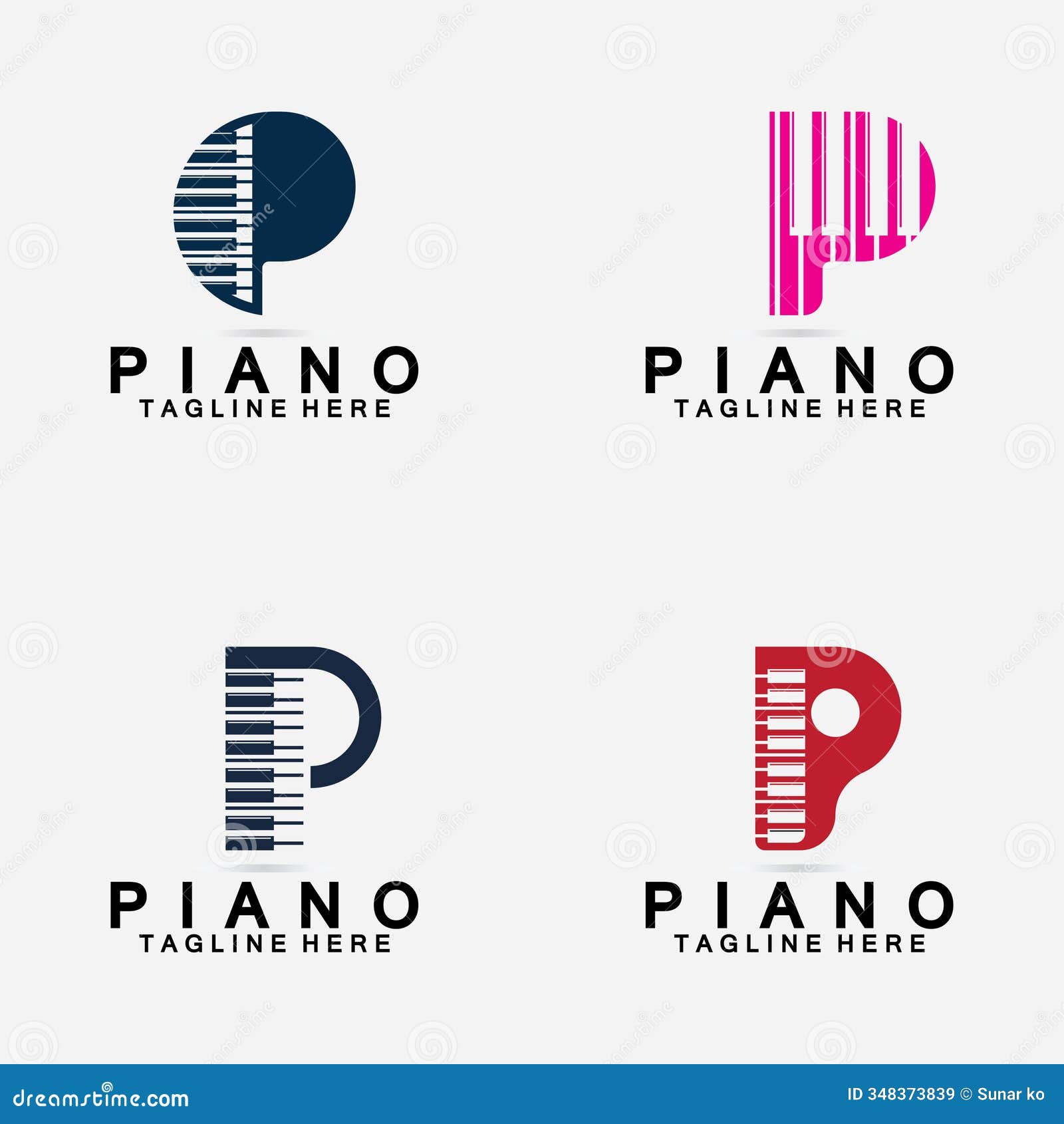 Letter P Piano Logo. Creative Design Letter P Combination with Keyboard ...