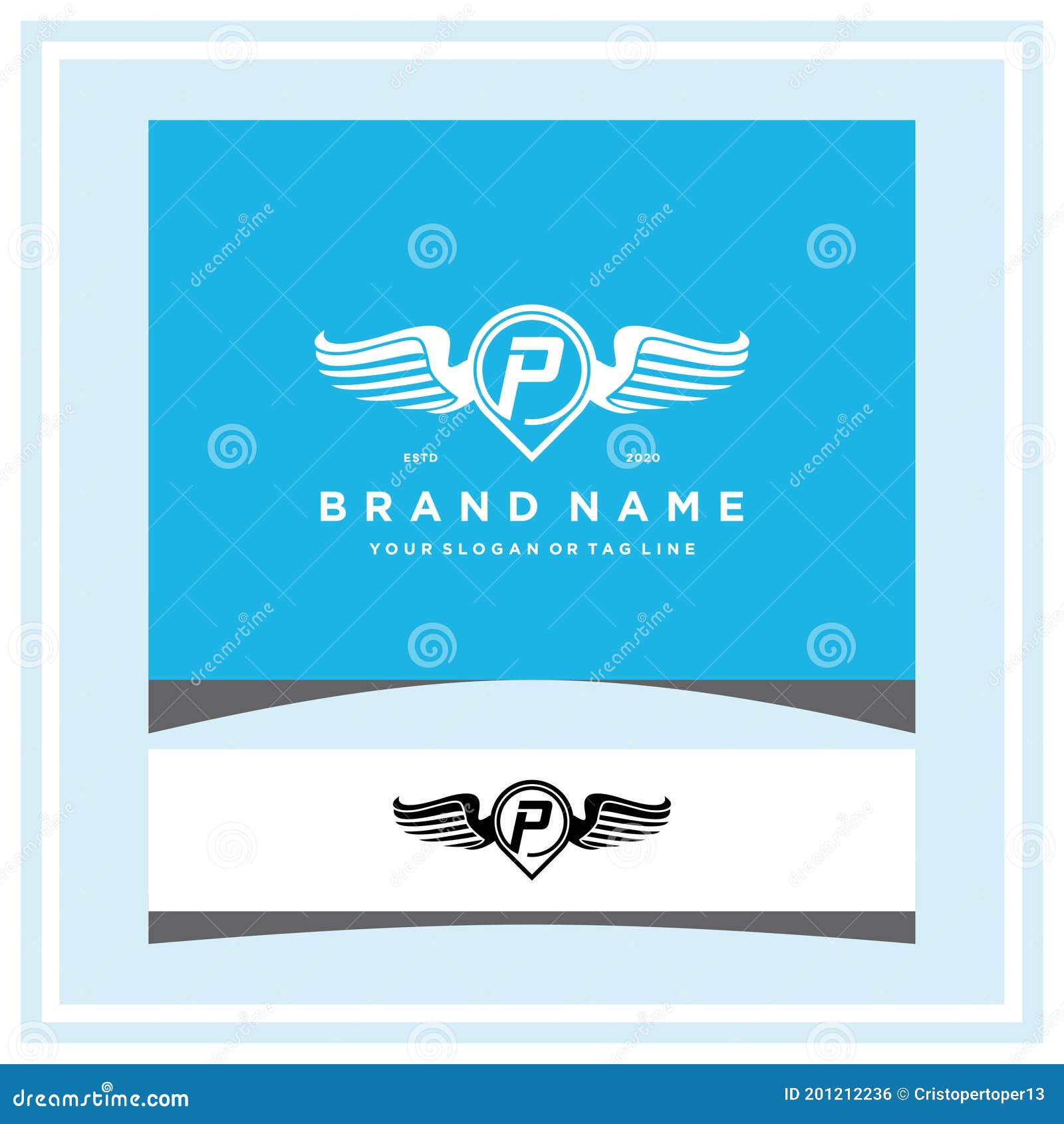 Letter P Pin Map Wing Logo Design Concept Vector Stock Vector ...