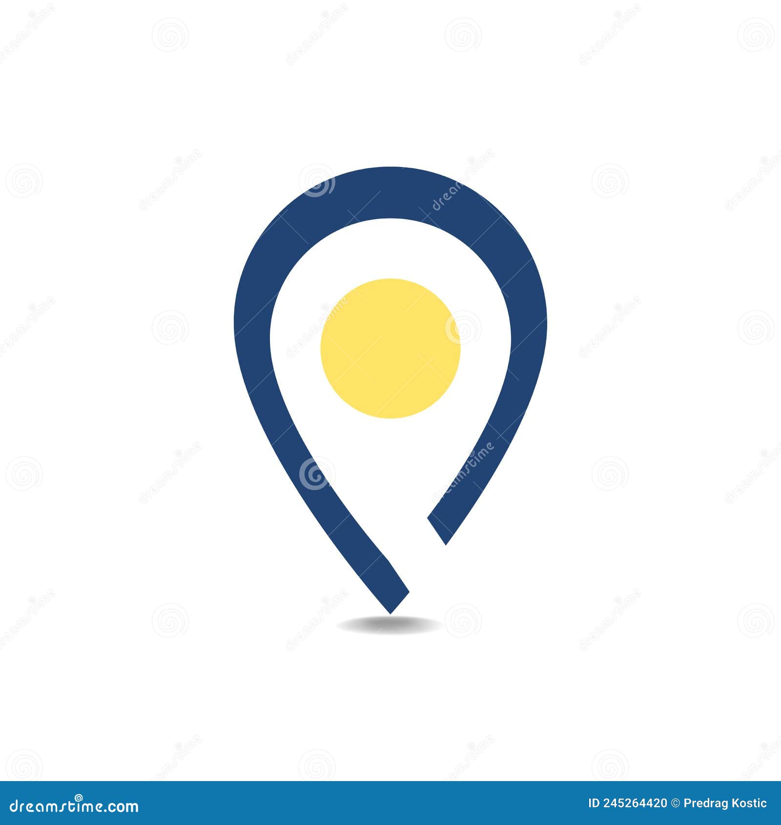 Letter P Pin Point Logo stock illustration. Illustration of technology ...