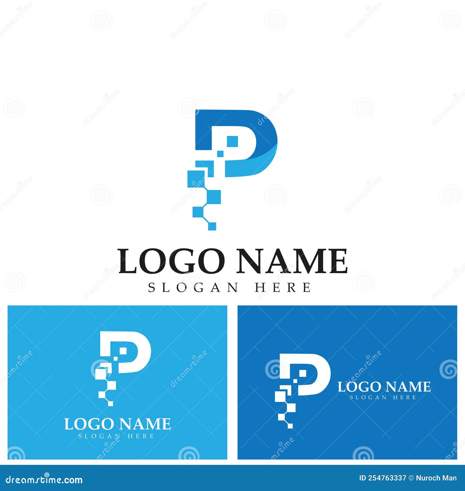 Letter P for Pixel Logo Template. Stock Vector - Illustration of design ...