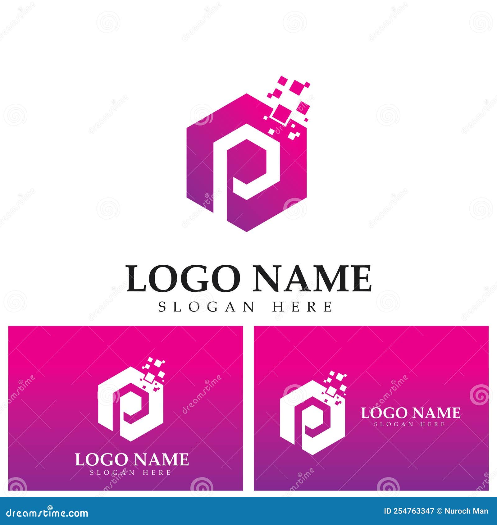 Letter P for Pixel Logo Template. Stock Vector - Illustration of ...