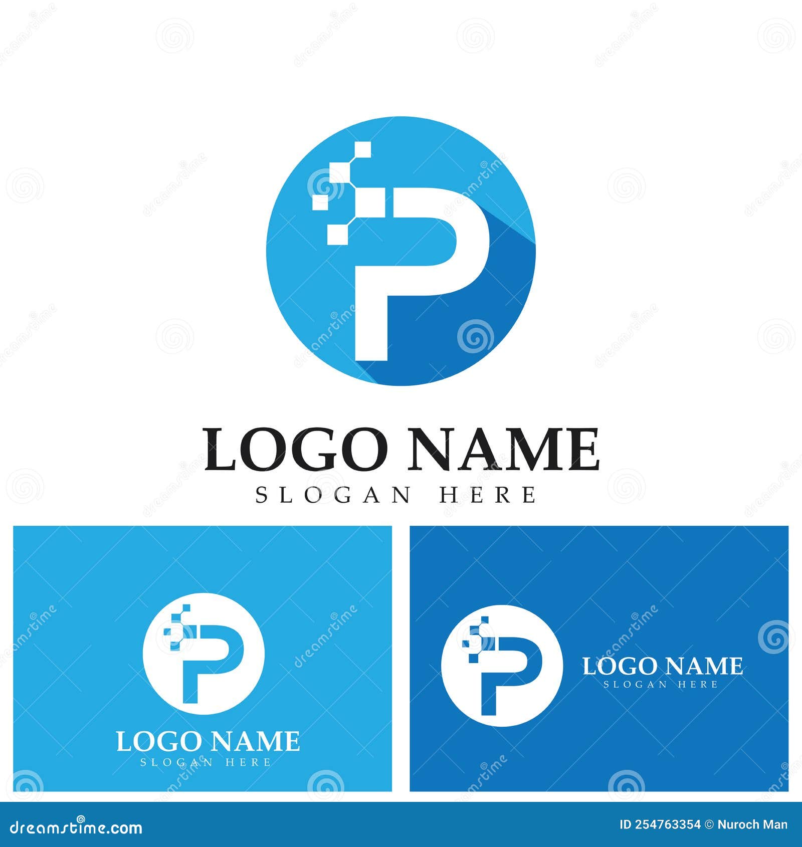 Letter P for Pixel Logo Template. Stock Vector - Illustration of icon ...