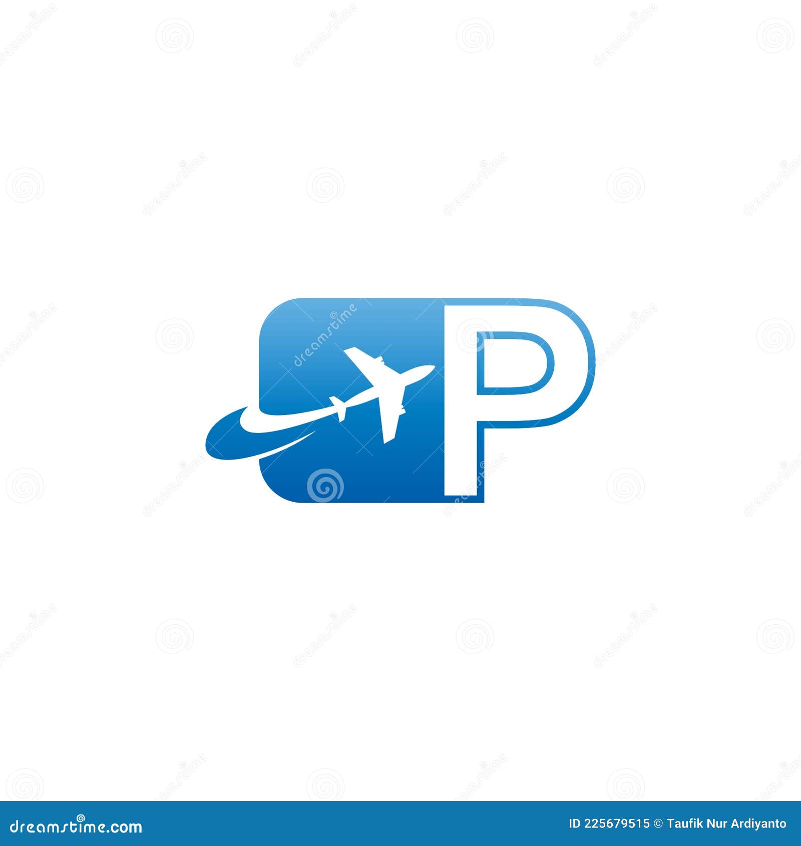 Letter P with Plane Logo Icon Design Vector Stock Vector - Illustration ...