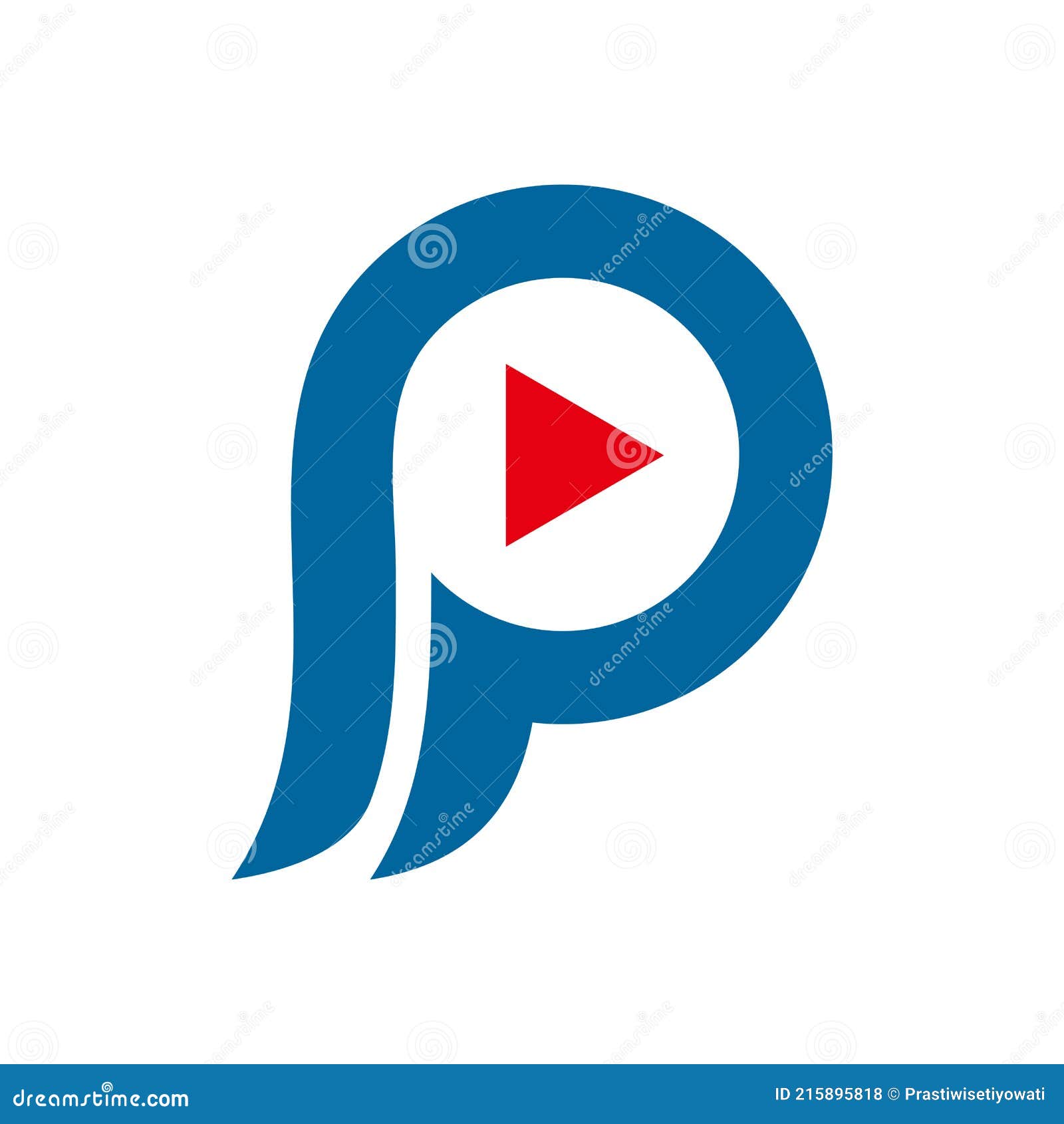 Letter P play logo icon stock vector. Illustration of digital - 215895818