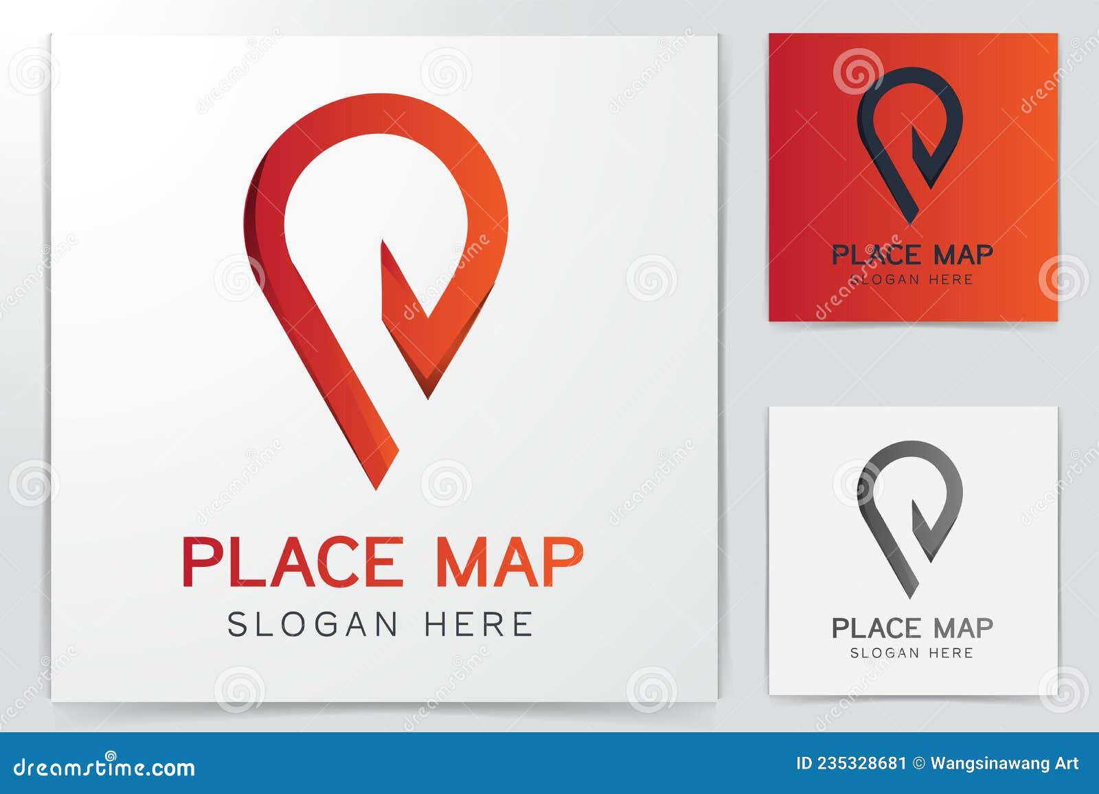 Letter P and Point Map Logo Designs Inspiration Isolated on White ...