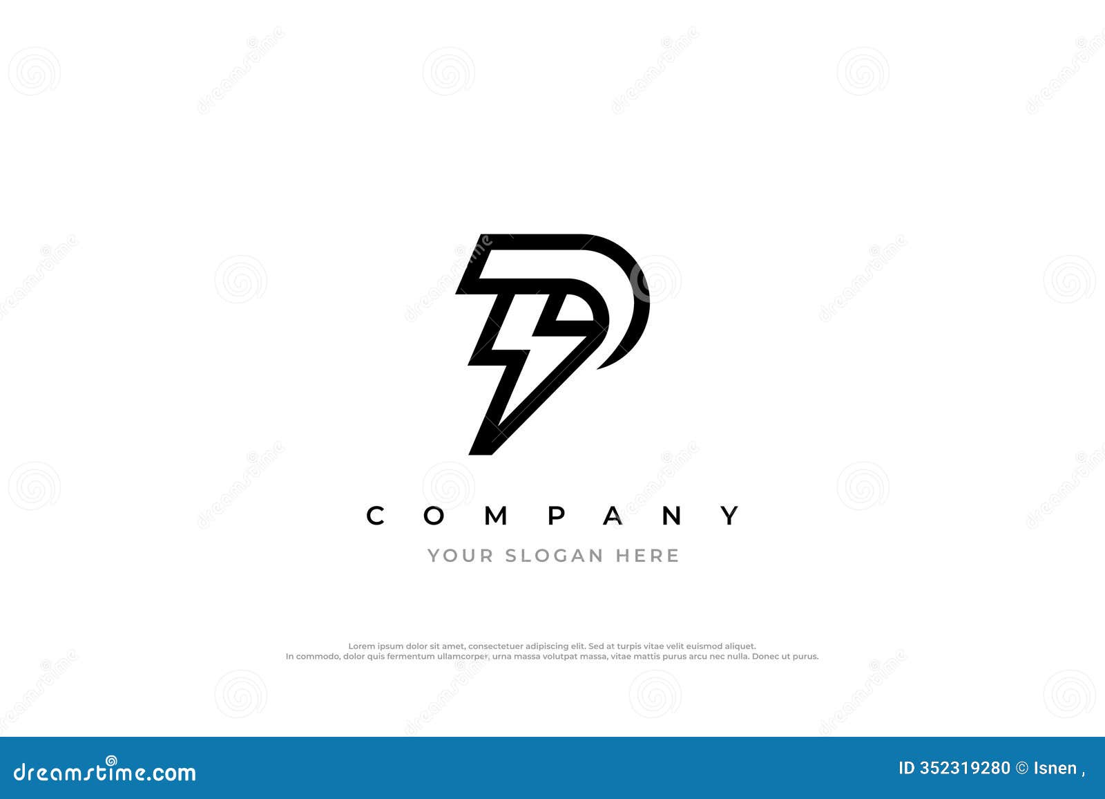 Letter P Power Logo Design stock illustration. Illustration of speed ...