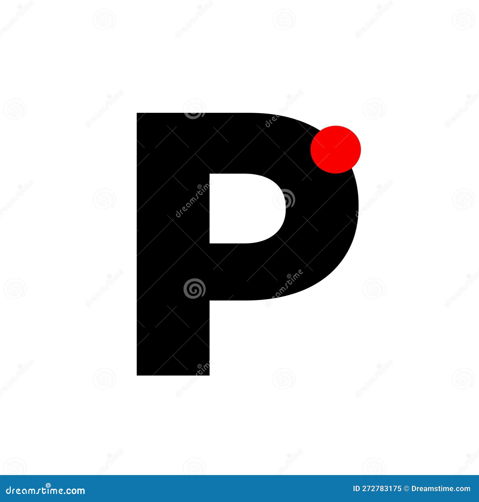 Letter P with a Red Dot. P Company Monogram Stock Vector - Illustration ...