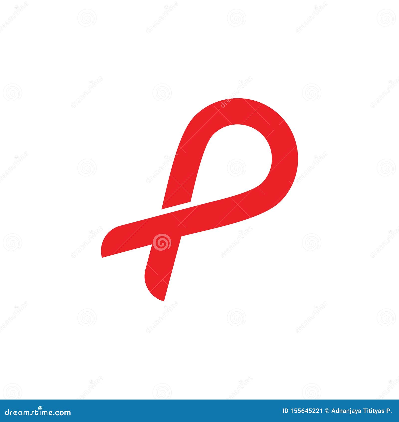 Letter P Ribbon Simple Logo Vector Stock Vector - Illustration of ...