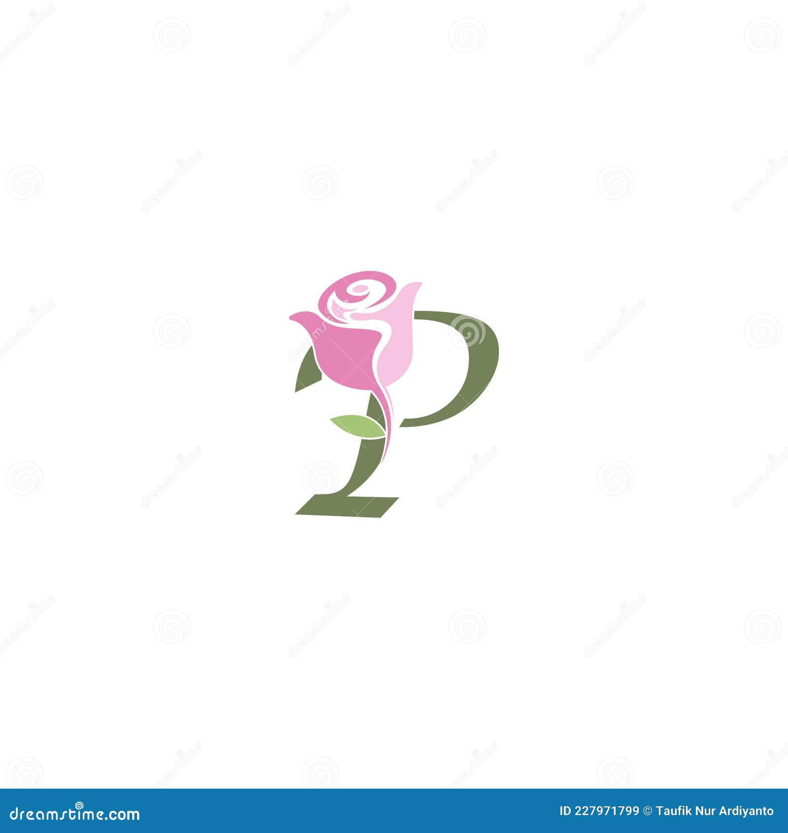 Letter P with Rose Icon Logo Vector Template Stock Vector ...