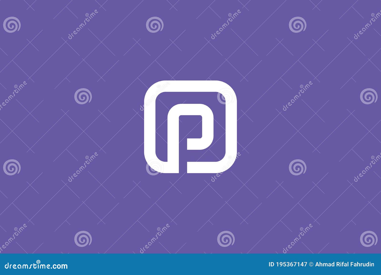 Letter P in the Rounded Circle Square . Letter P Logo Design Stock ...