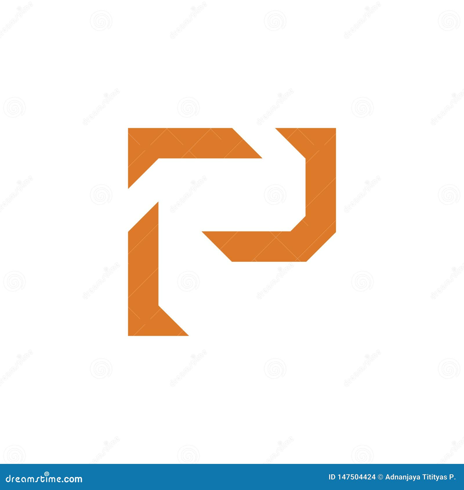 Letter P Simple Geometric Line Logo Vector Stock Vector - Illustration ...