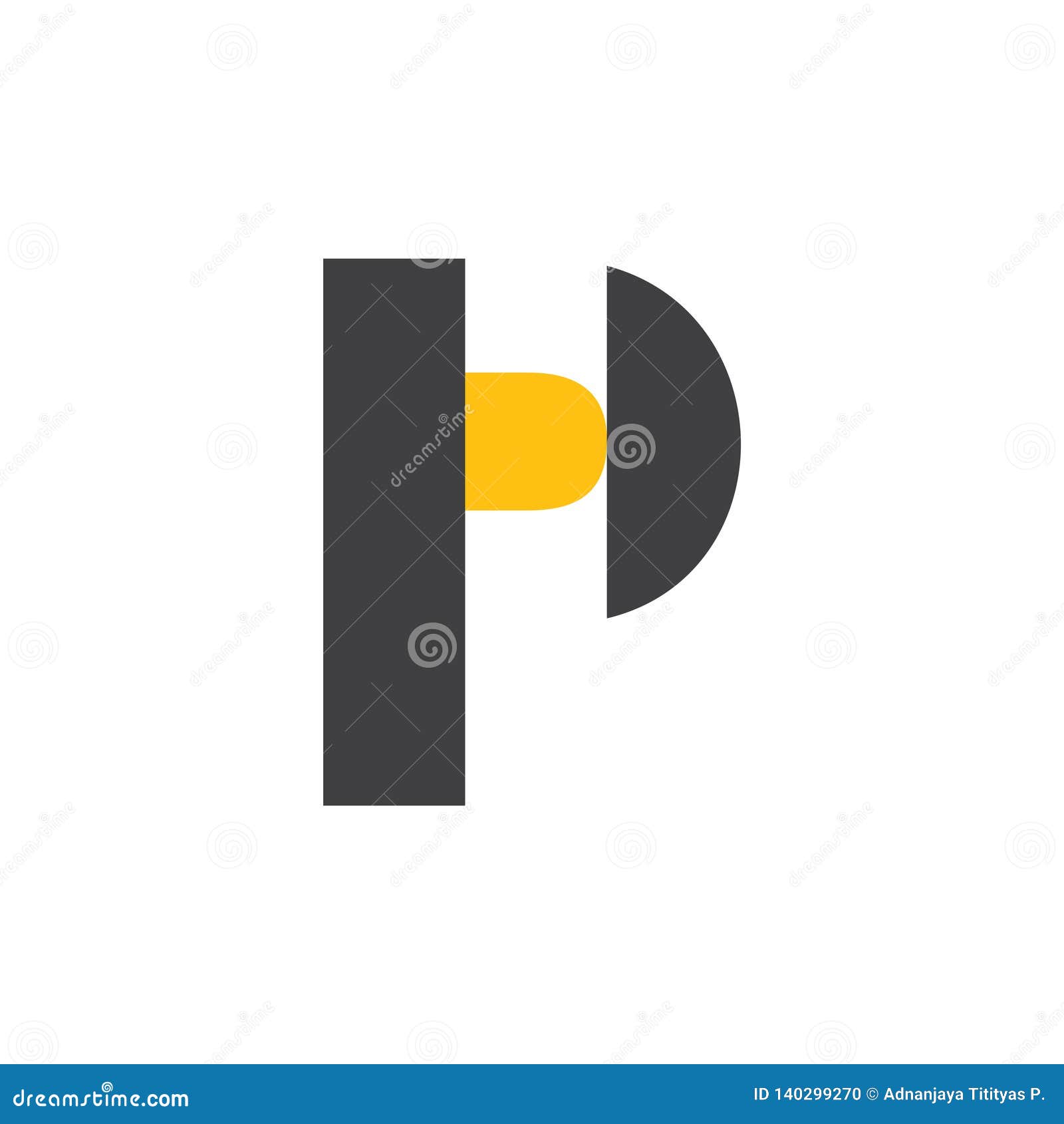 Letter P Simple Geometric Logo Vector Stock Vector - Illustration of ...