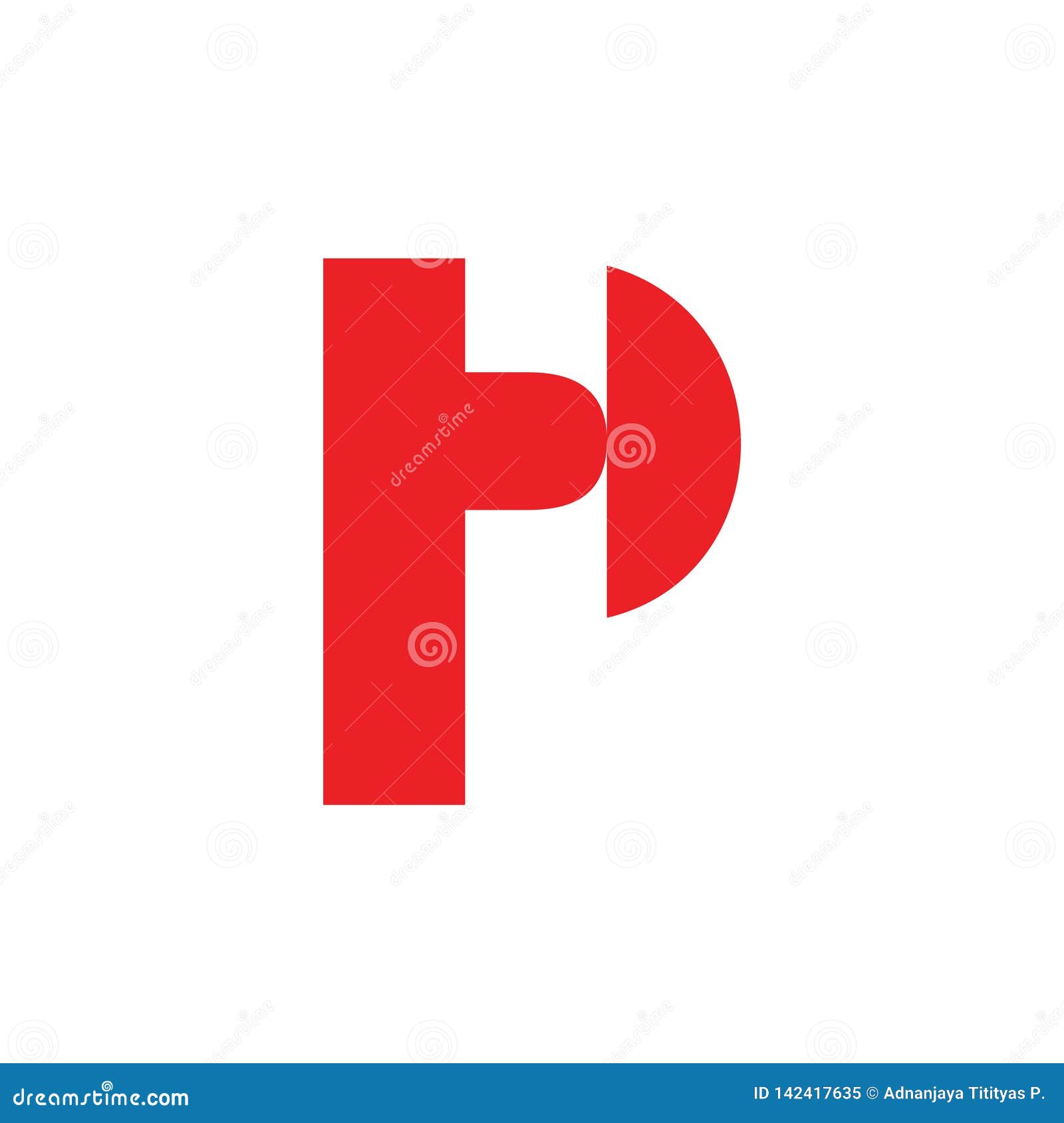 Letter P Simple Geometric Logo Vector Stock Illustration - Illustration ...