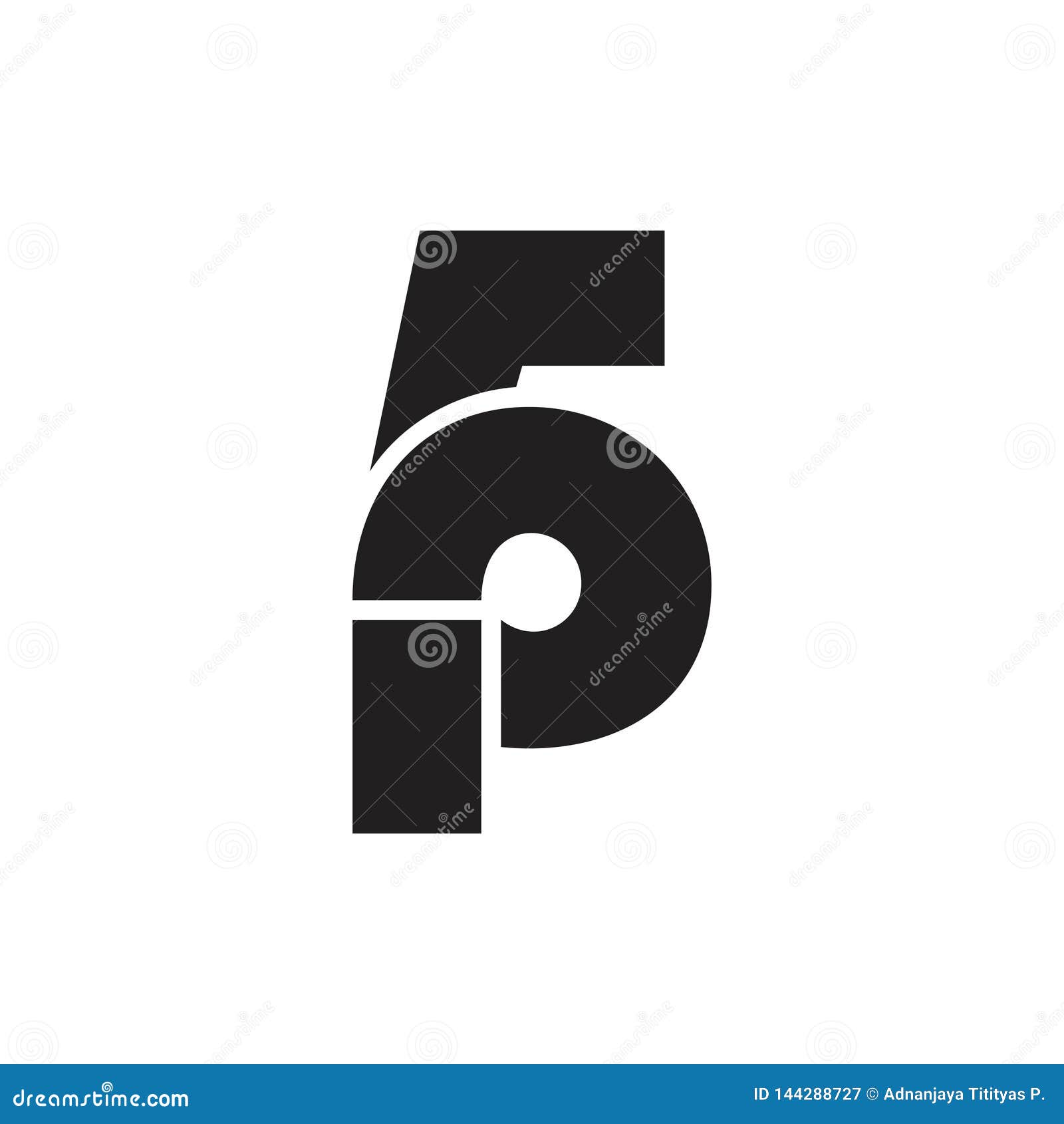 Letter 5p Simple Geometric Logo Vector Stock Vector - Illustration of ...