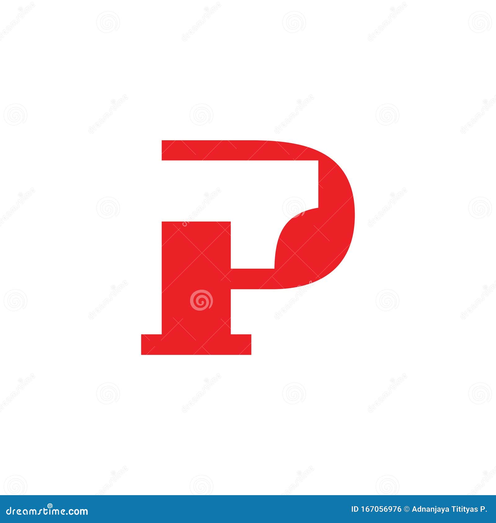 Letter 1p Simple Geometric Logo Vector Stock Vector - Illustration of ...