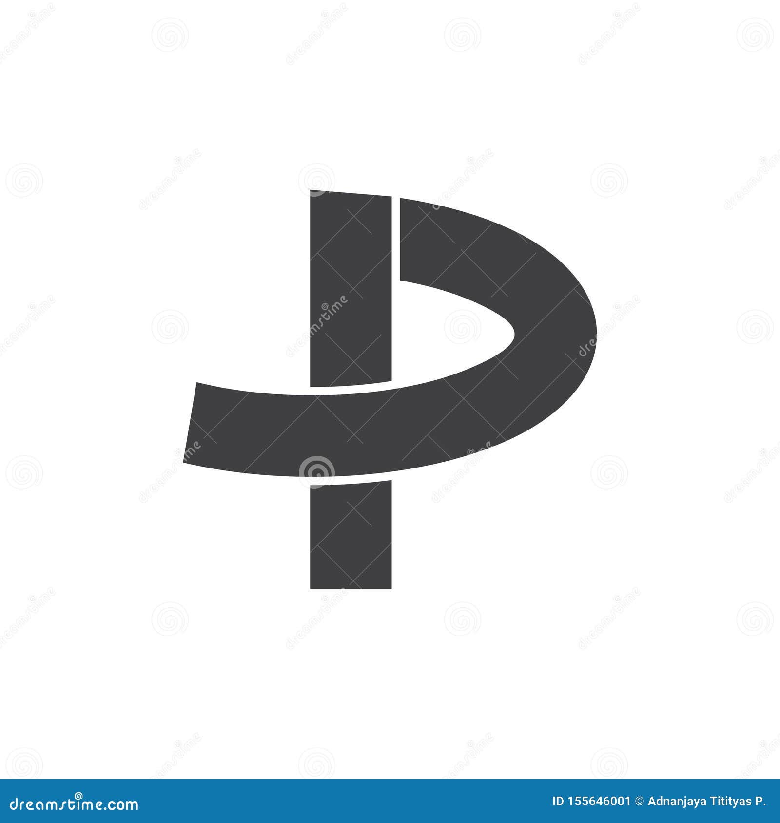 Letter P Simple Geometric Ribbon Shape Logo Vector Stock Vector ...