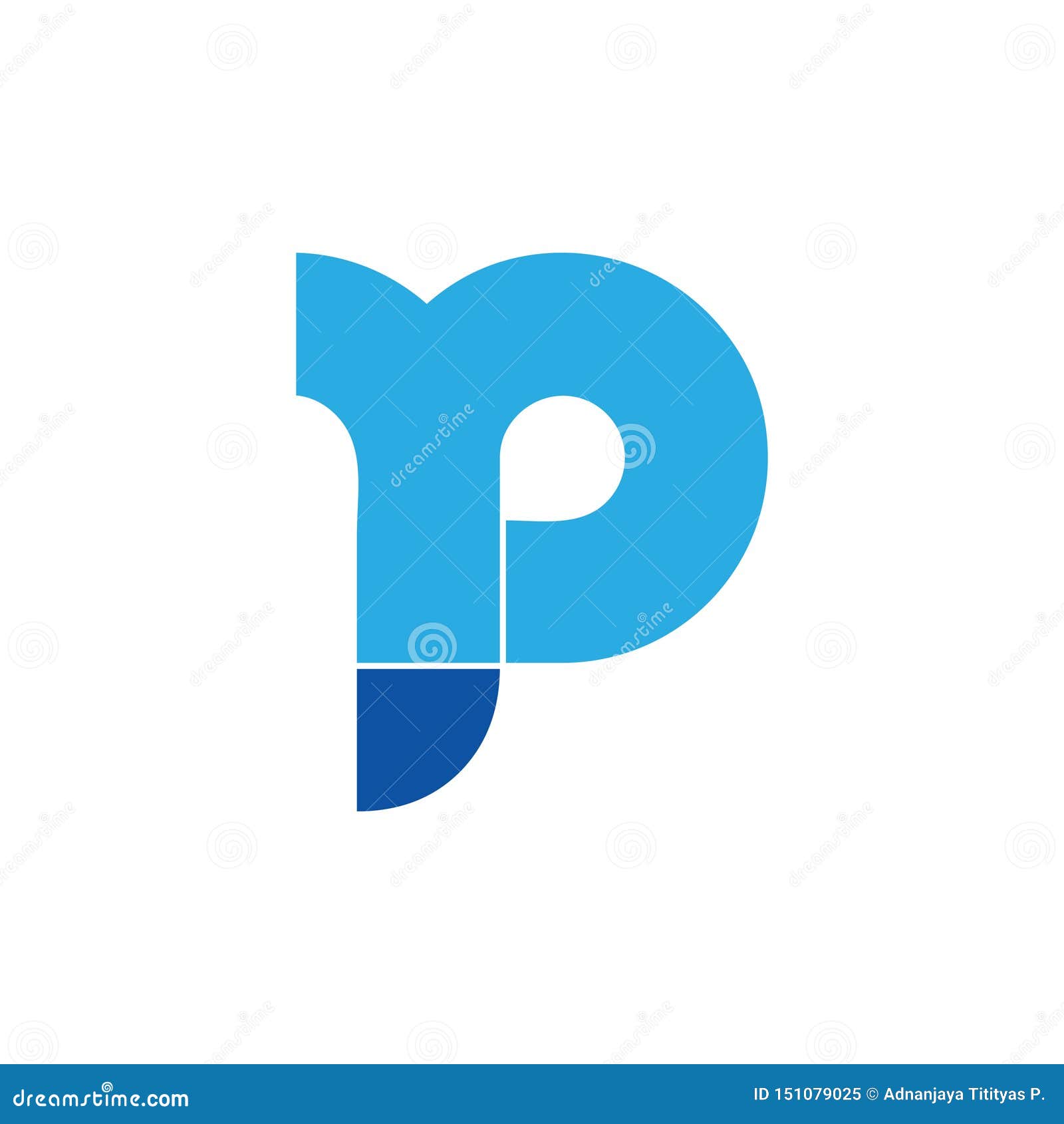 Letter P Simple Loop Logo Vector Stock Vector - Illustration of ...