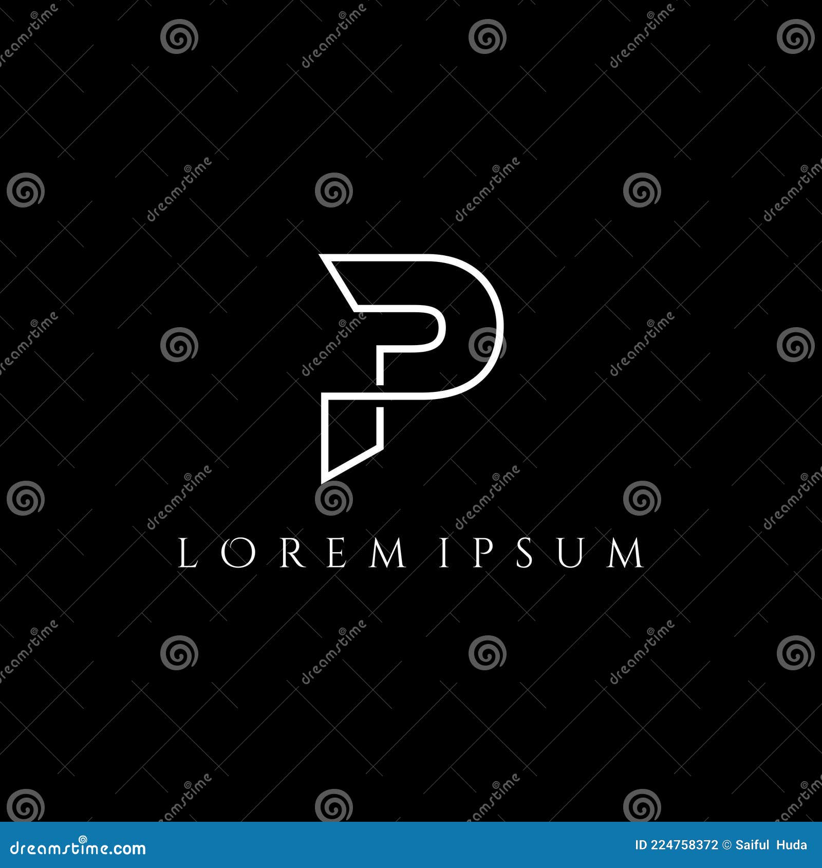Letter P Simple Monogram Logo Icon Design. Stock Vector - Illustration ...