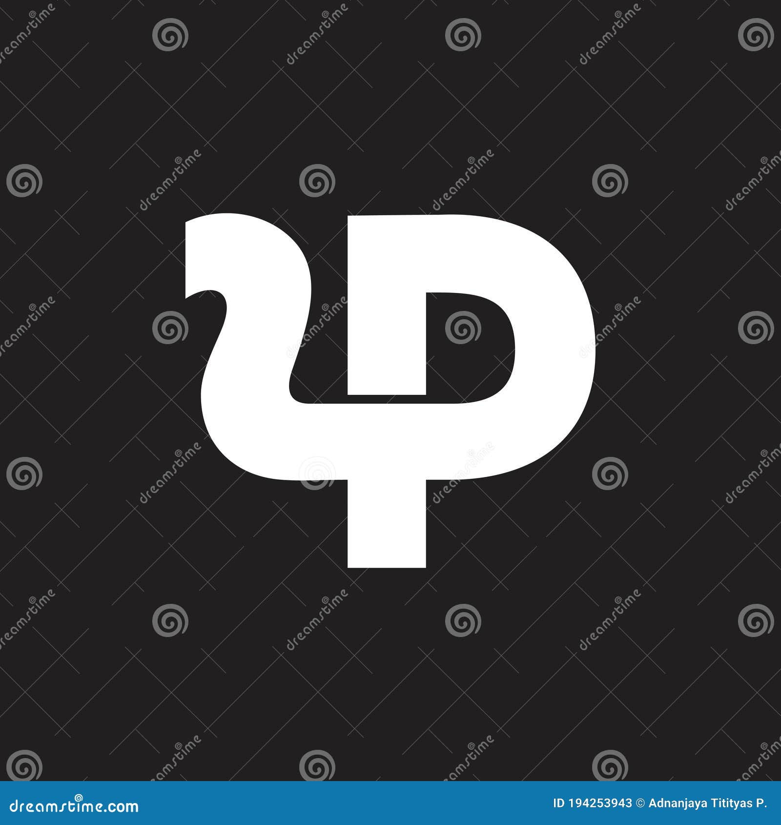 Letter P Simple Overlapping Ribbon Logo Stock Vector - Illustration of ...