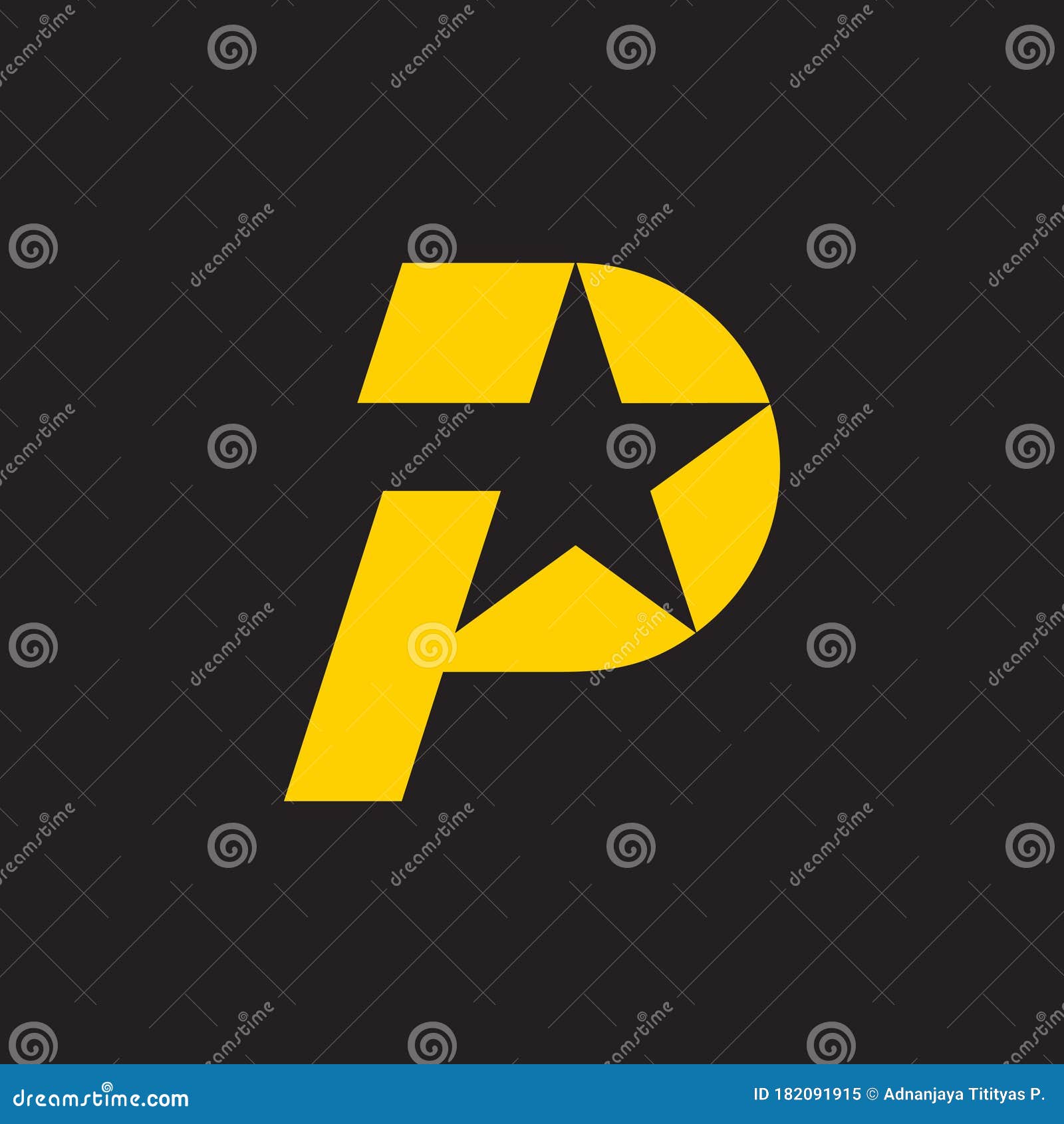 Letter P Star Geometric Colorful Simple Motion Logo Vector Stock Vector ...
