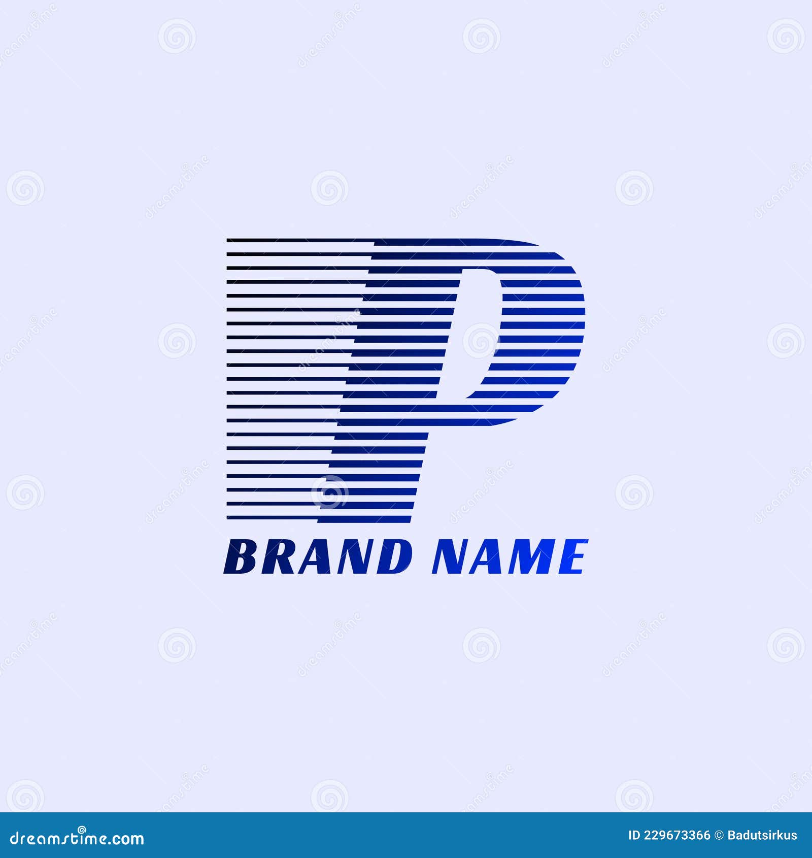 Letter P Stripes Professional Logo Design Stock Vector - Illustration ...