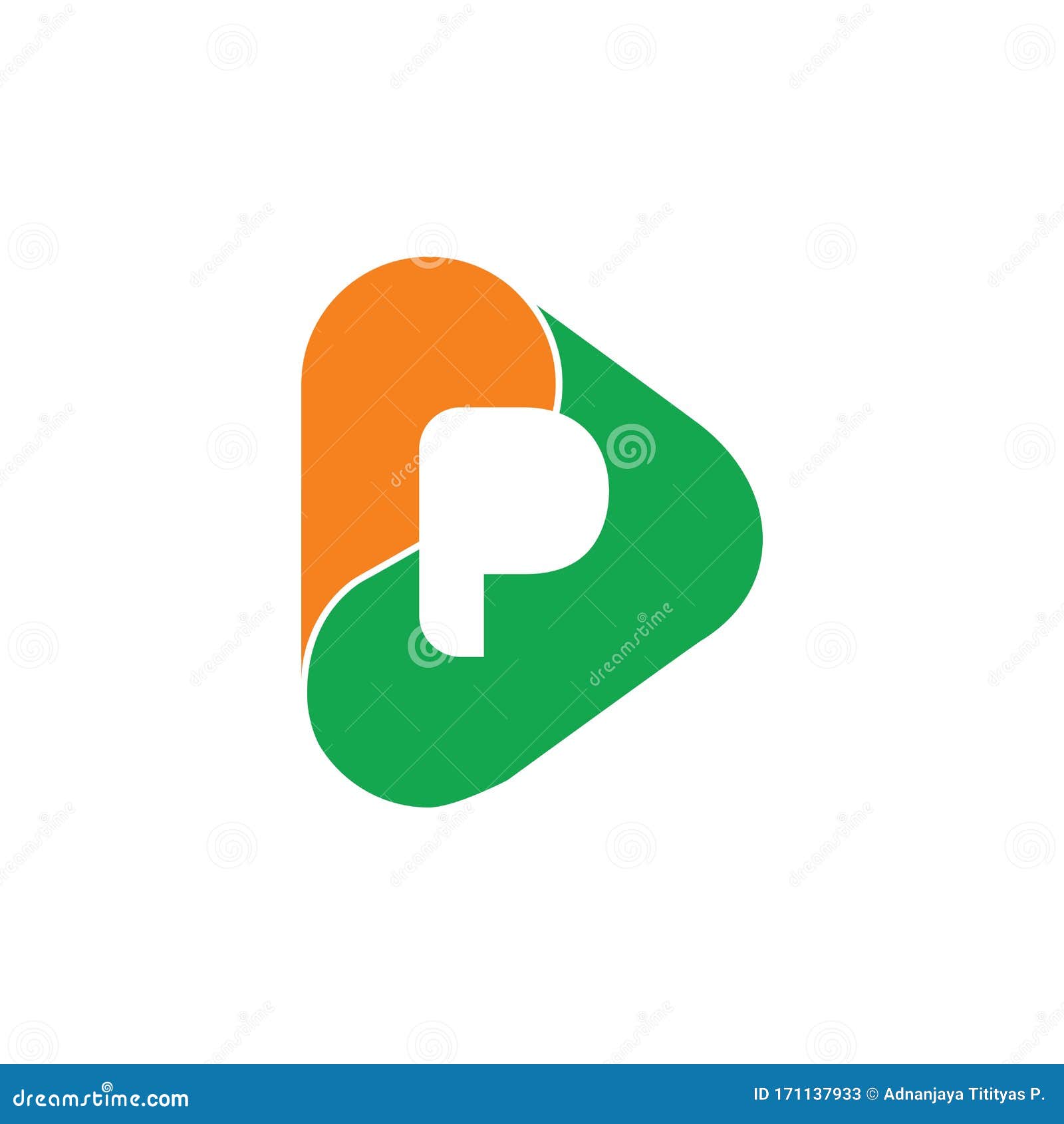 Letter P Symbol Triangle Curves Logo Vector Stock Vector - Illustration ...