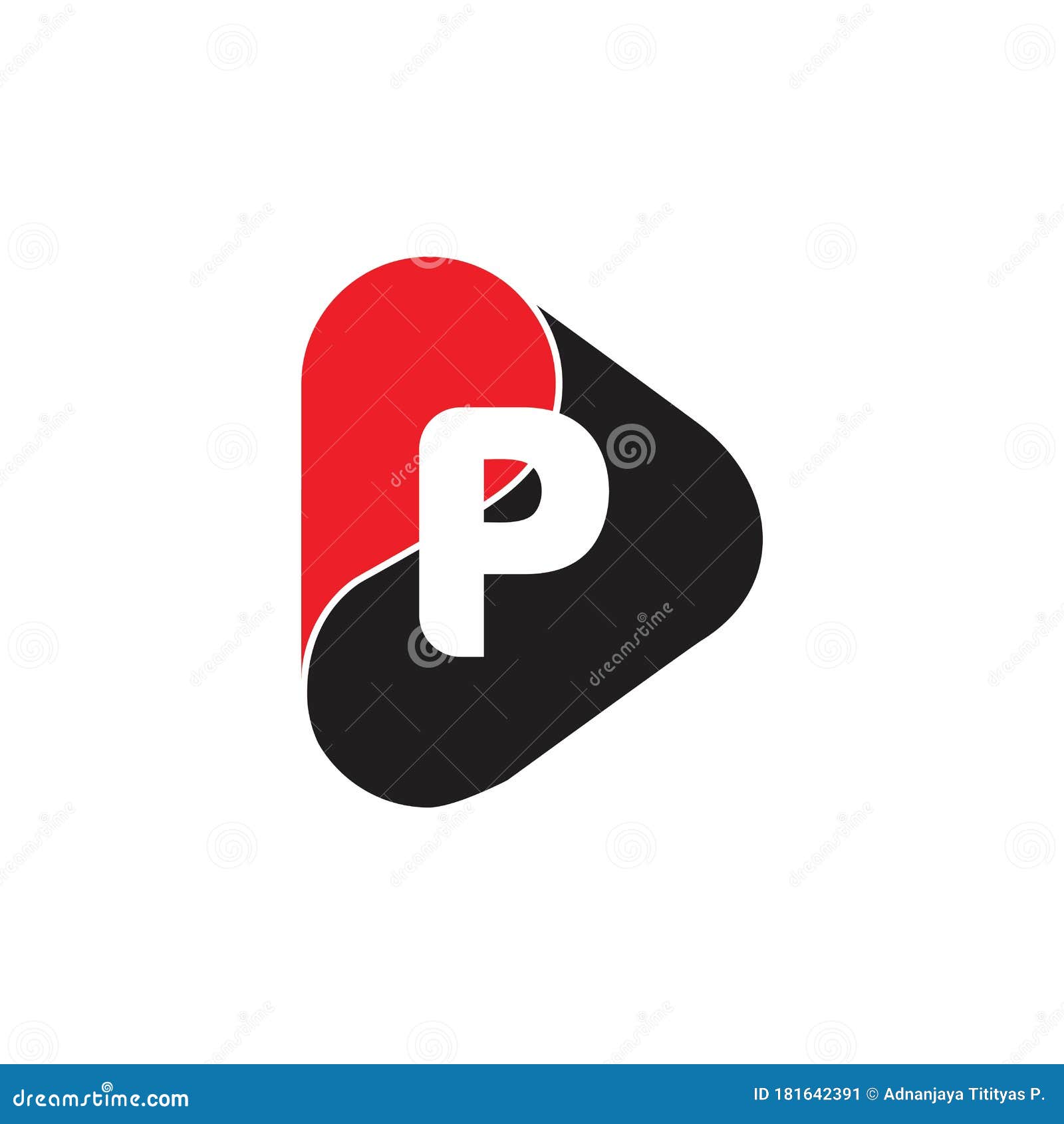 Letter P Symbol Triangle Curves Logo Vector Stock Vector - Illustration ...