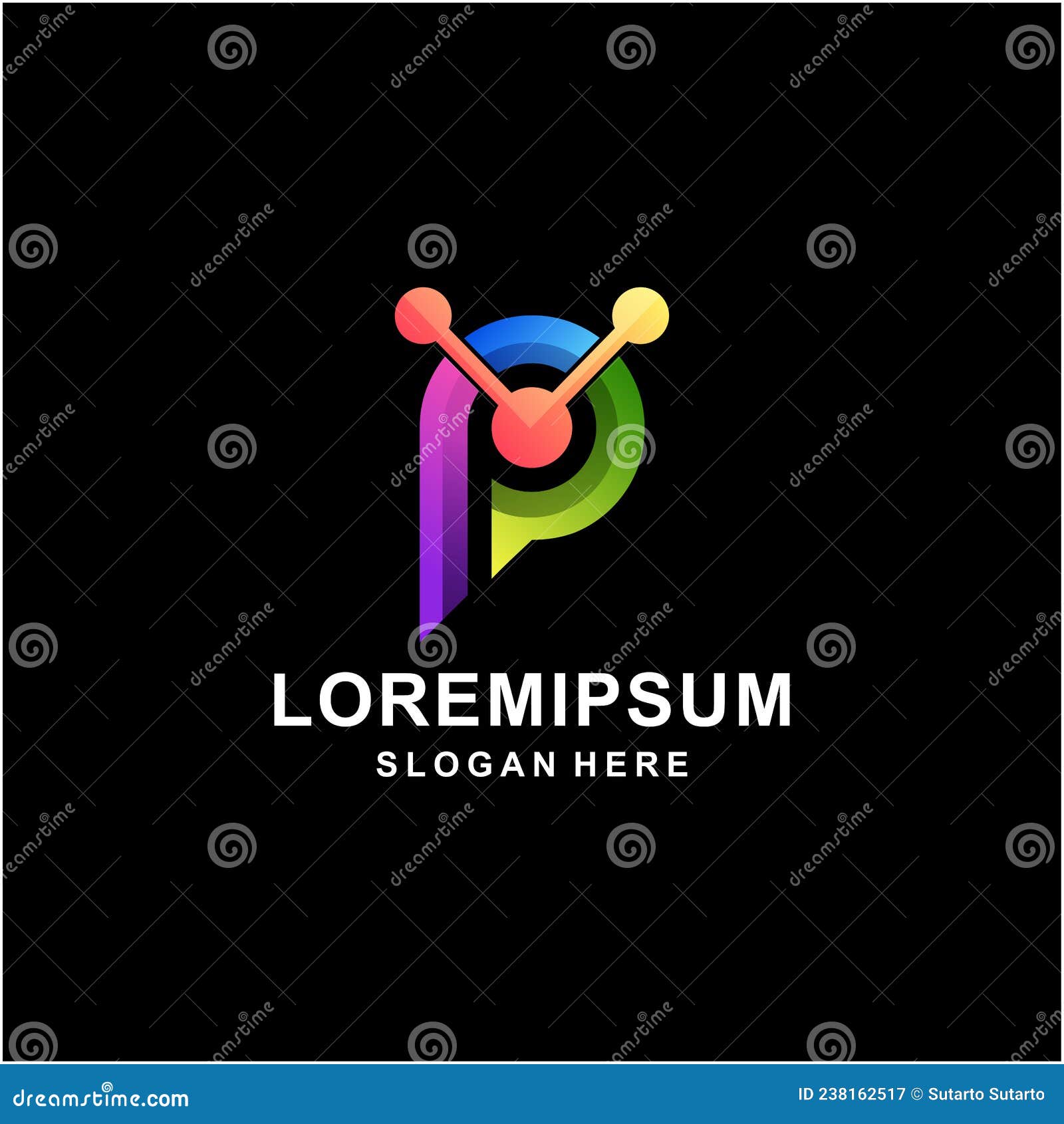 Modern Letter P tech logo stock vector. Illustration of internet ...