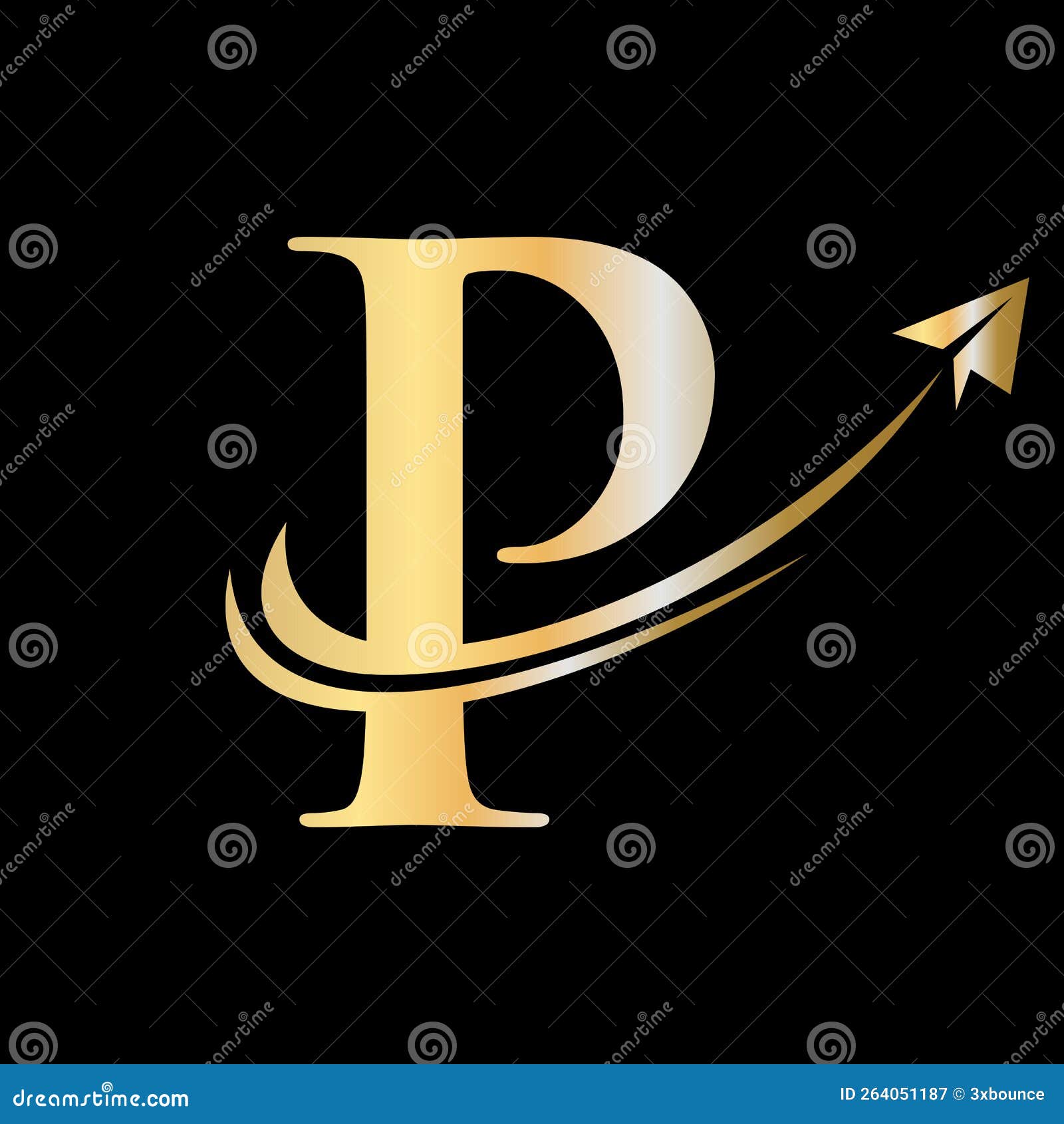 Letter P Travel Logo Vector Template. Initial Travel Logo on Letter P ...