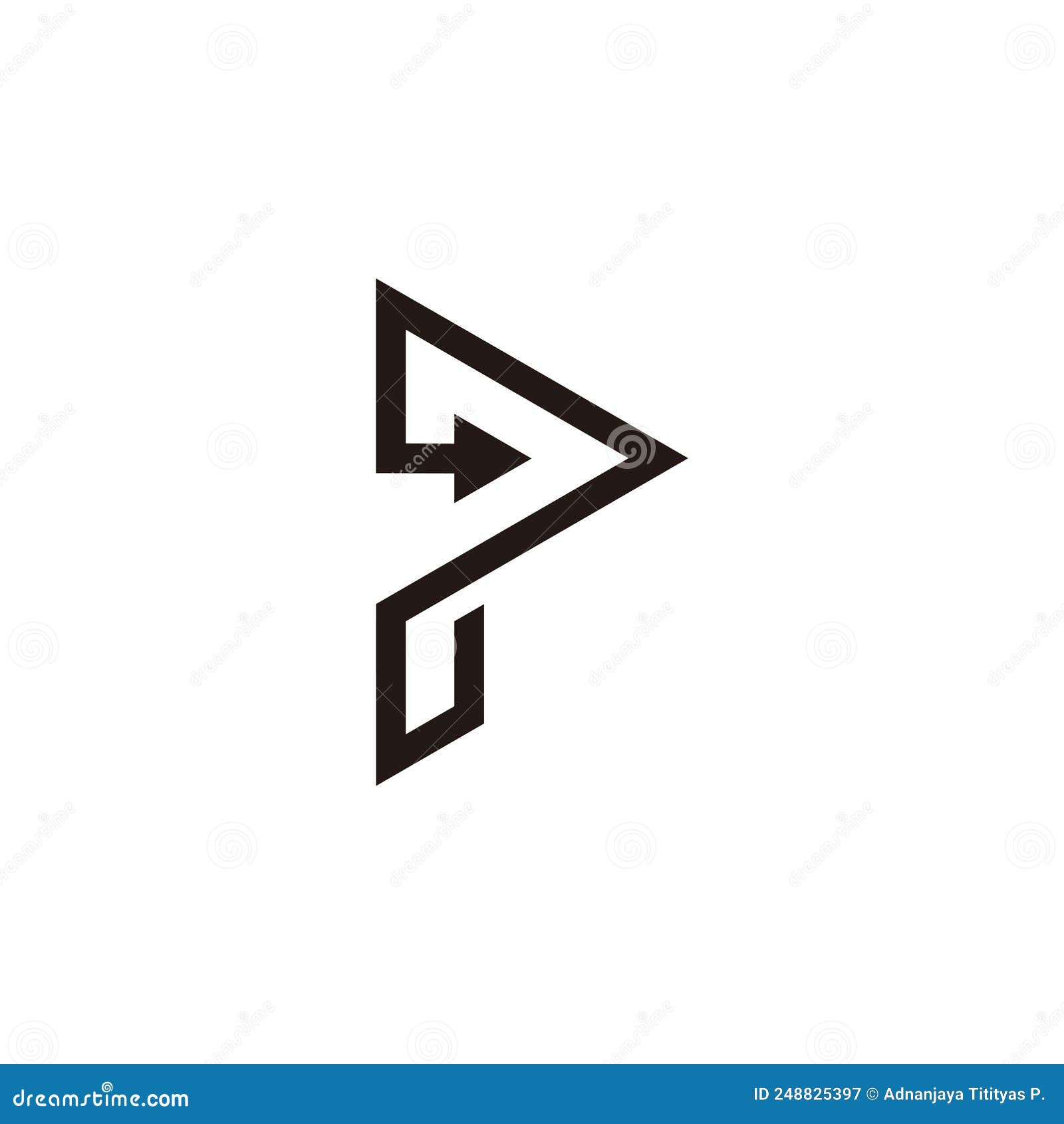 Letter P Triangle Arrow Simple Geometric Logo Vector Stock Vector ...