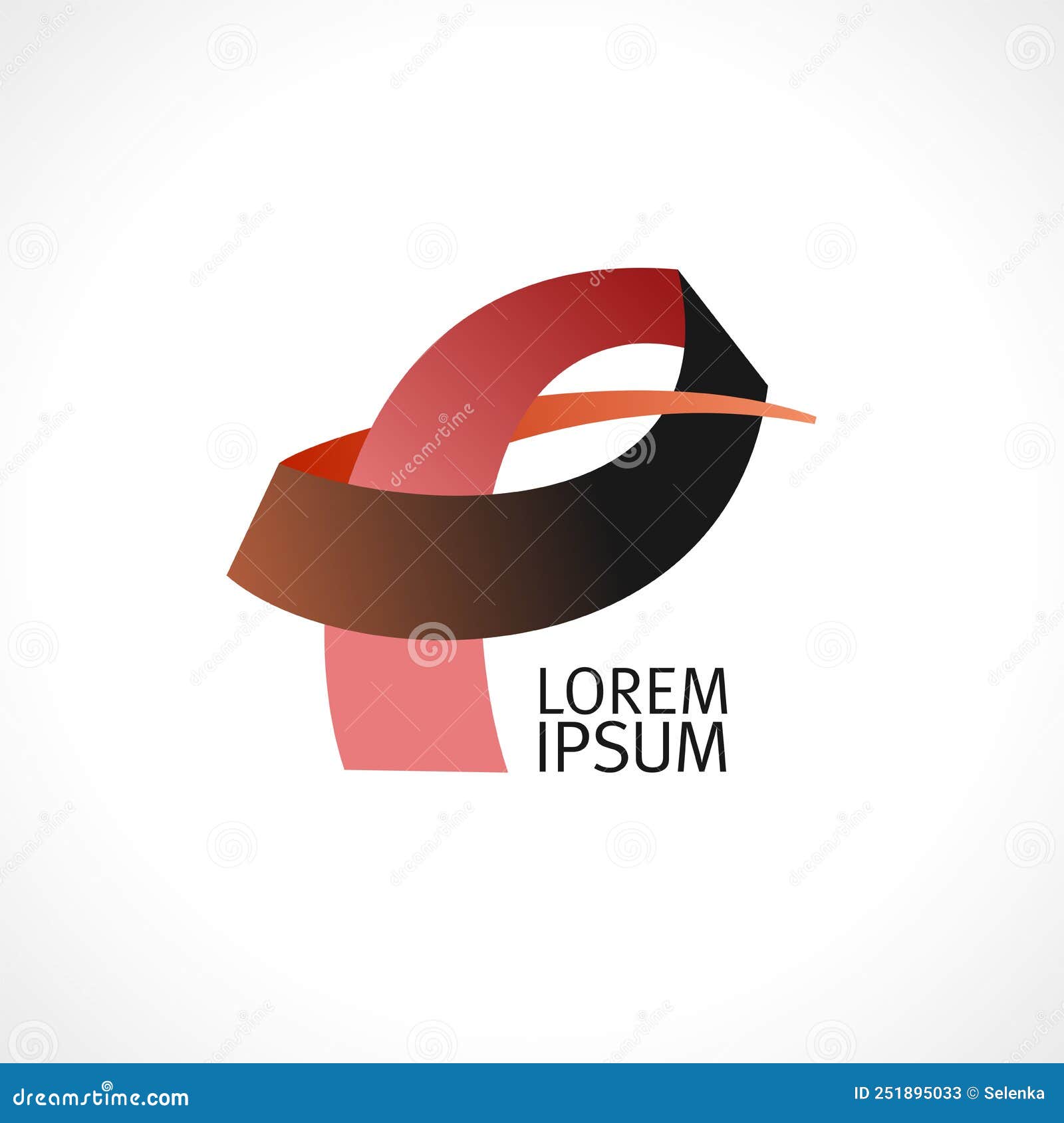 Letter P Vector Logo Template, P Letter Shaped Red Ribbon Stock Vector ...