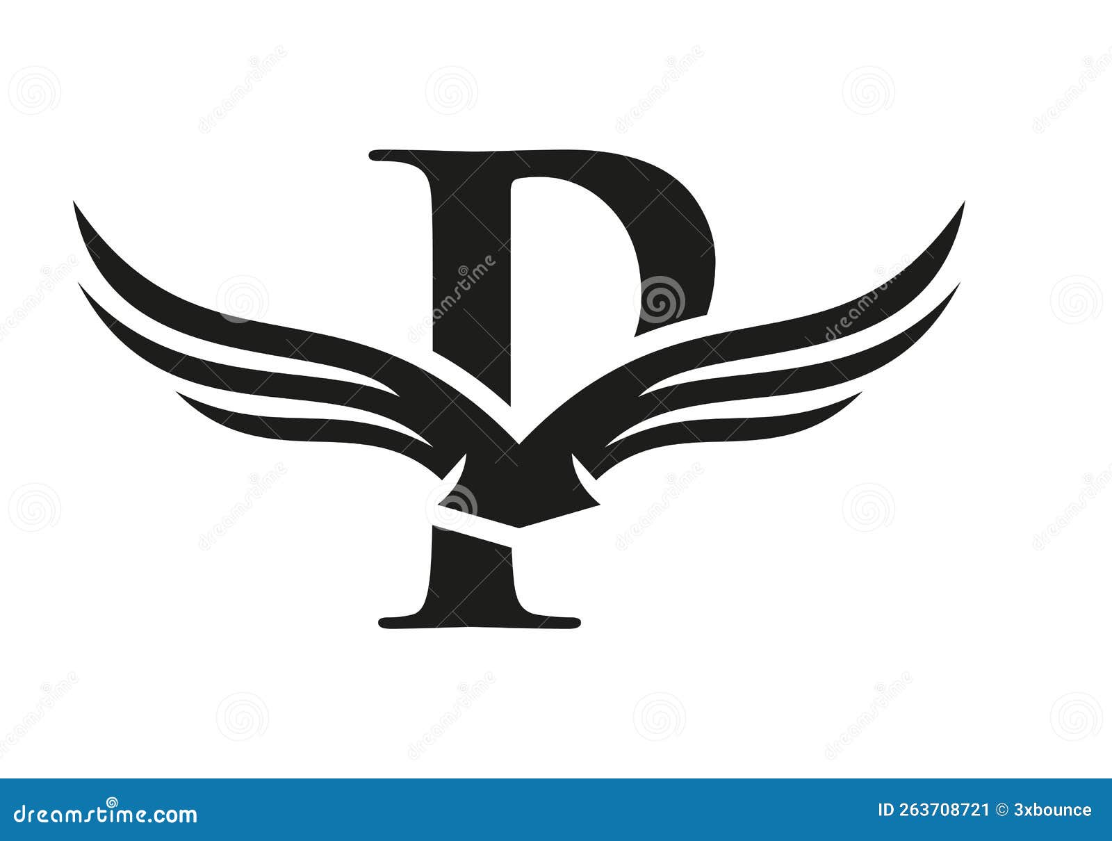 Letter P Wing Logo Design. Initial Flying Wing P Letter Logo. Letter P ...