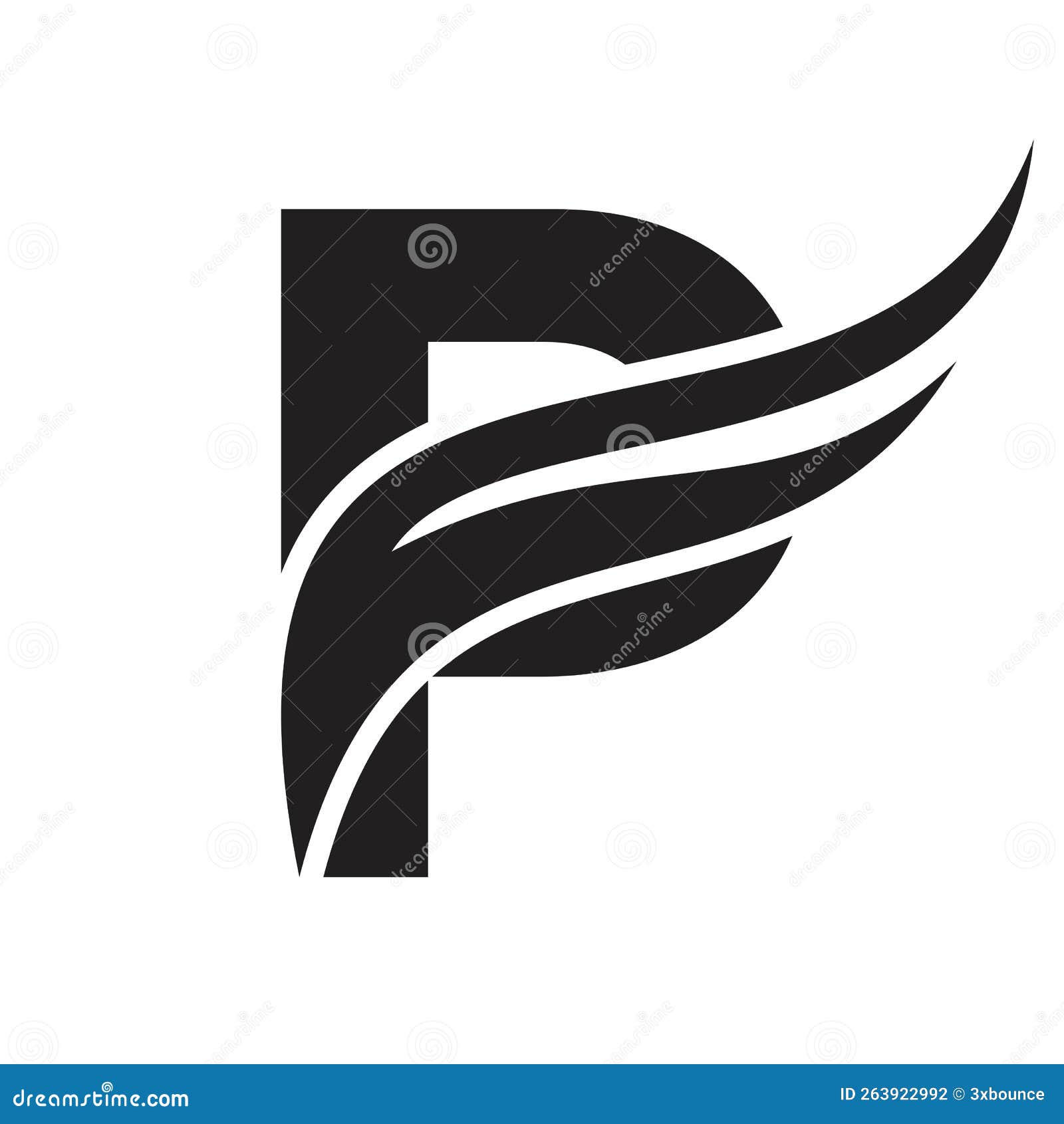 Letter P Wing Logo Design. Transportation Logo Letter P and Wings ...