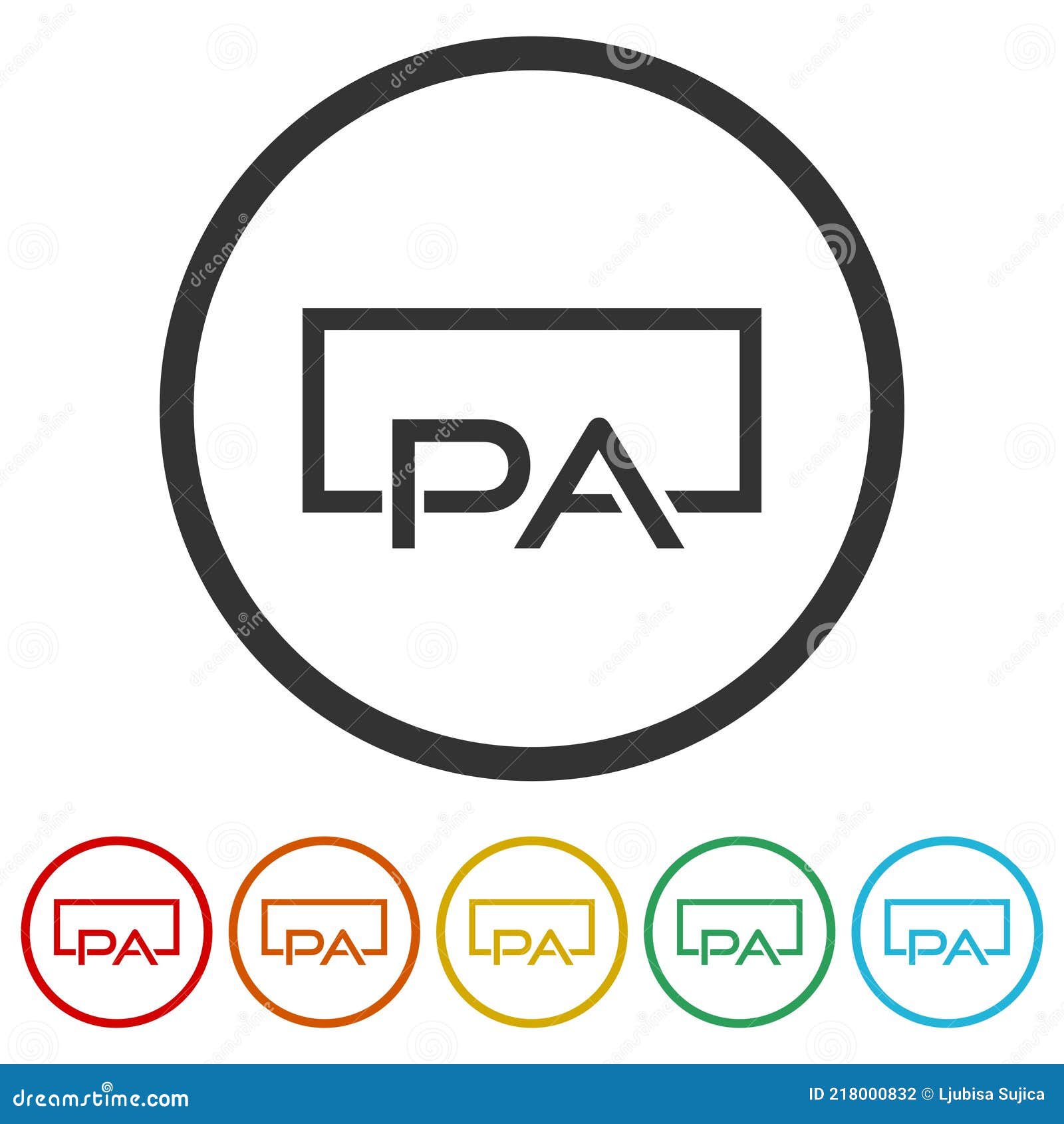 Letter PA Logo Design Color Set Stock Vector - Illustration of emblem ...
