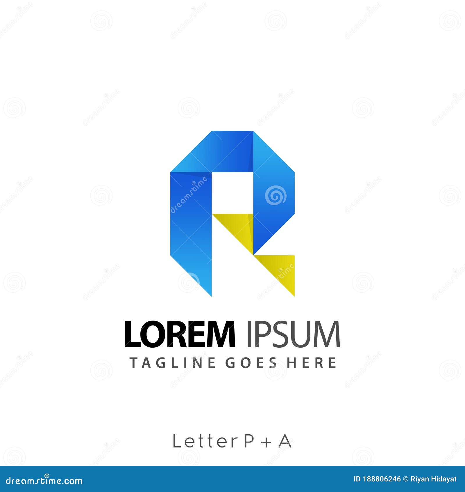 Letter PA Origami Logos Design Vector Illustration Template Stock ...