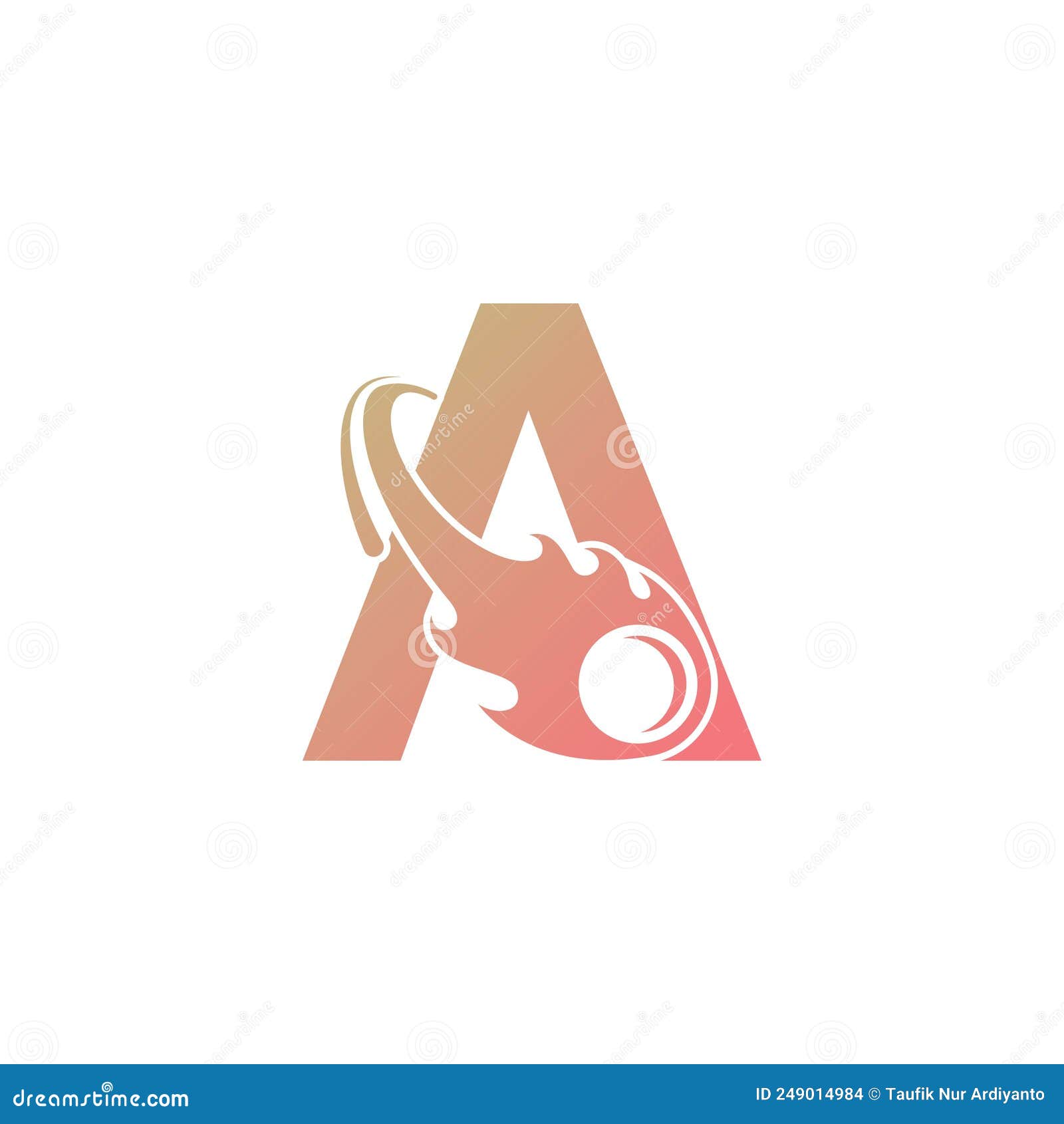Letter a is Passed by a Falling Meteor Icon Illustration Stock ...