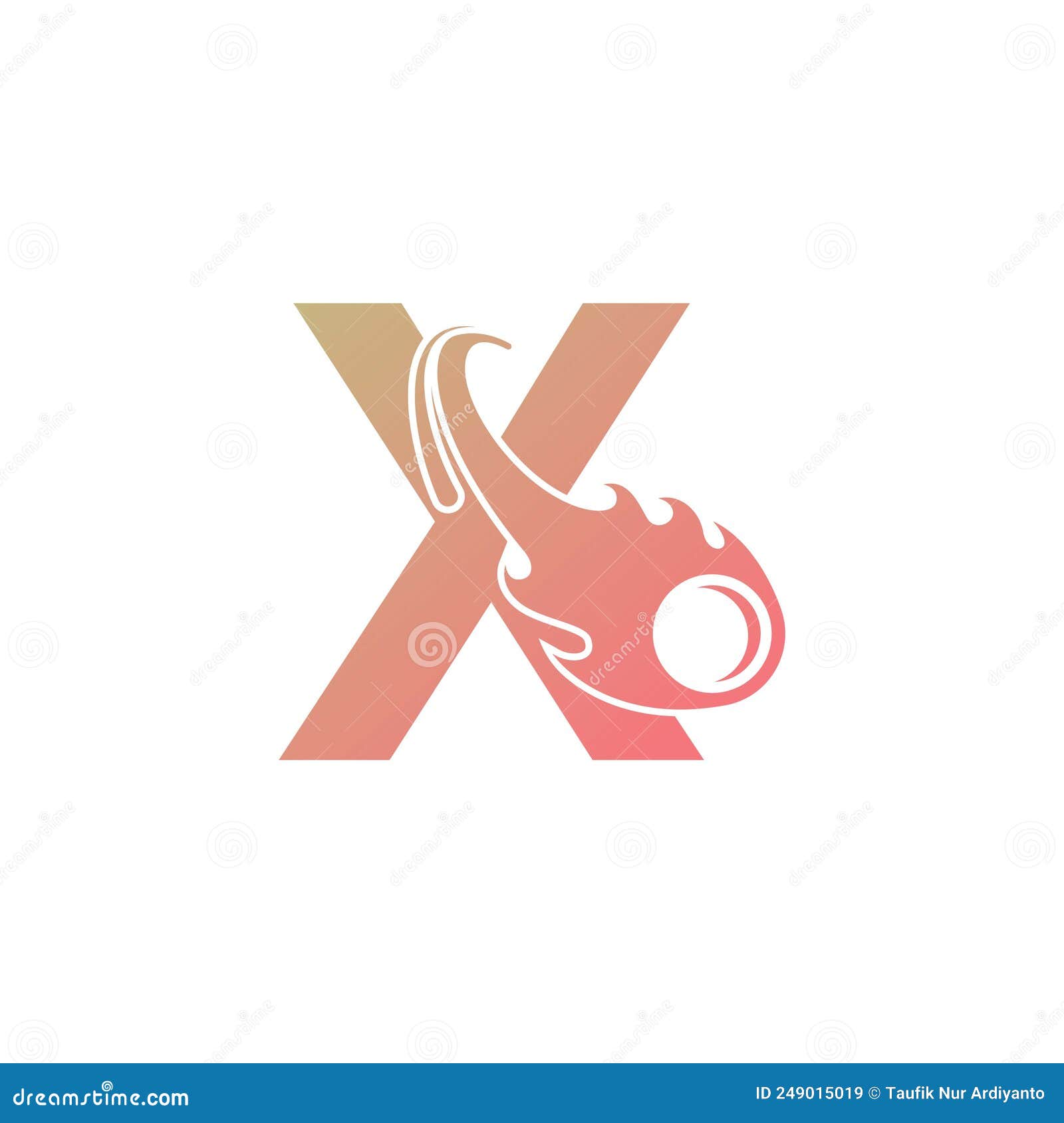 Letter X is Passed by a Falling Meteor Icon Illustration Stock ...