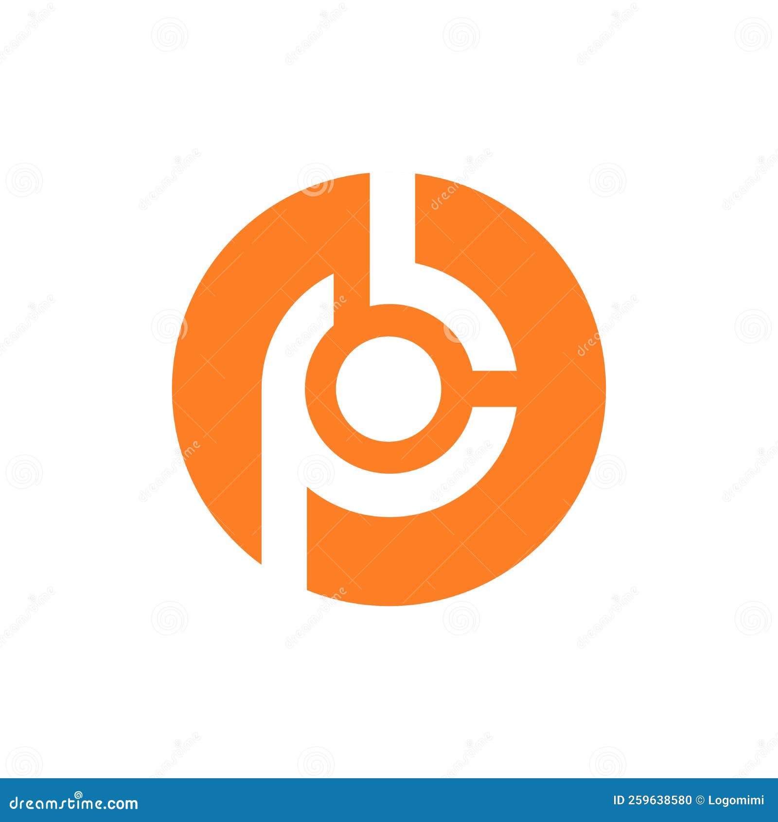 Letter Pb or Bp Logo Design, Creative Circle Shape Monogram Logo Stock ...
