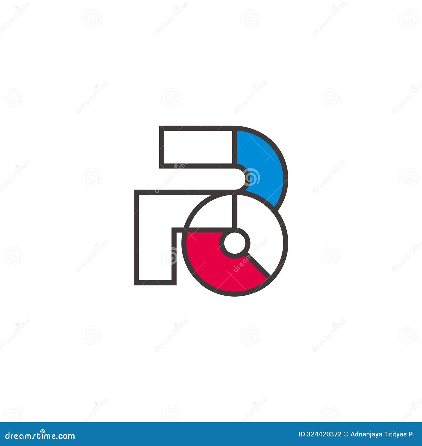 Letter Pb Colorful Rotate Circle Outline Logo Vector Stock Vector ...