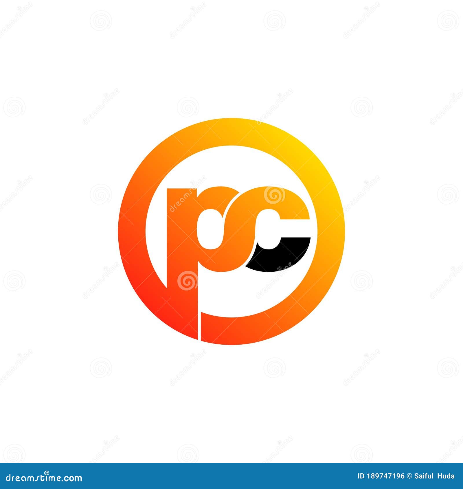 Letter Pc Circle Monogram Logo Icon Design Vector. Stock Vector ...