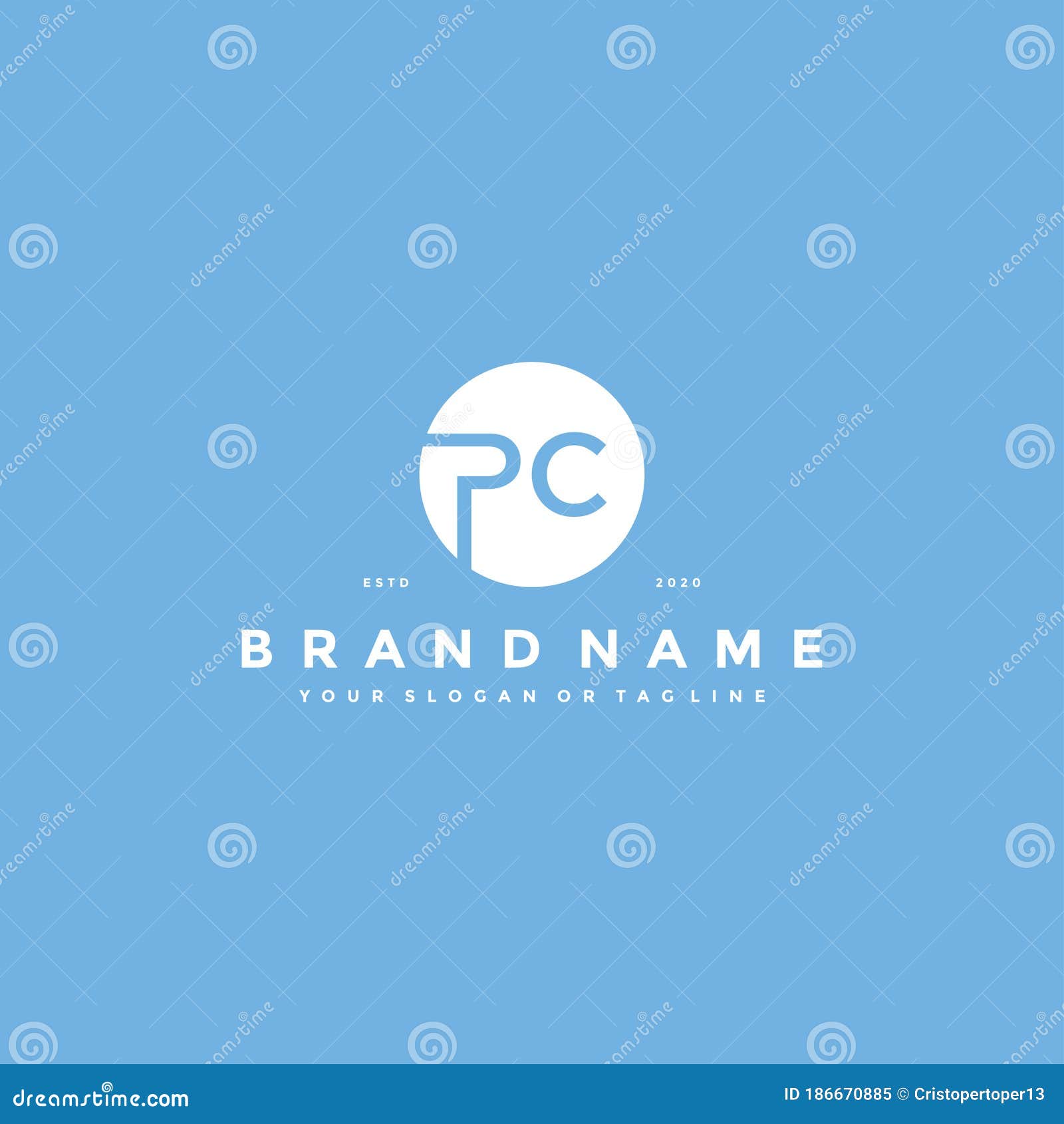 Letter PC Logo Design Vector Stock Vector - Illustration of circle ...