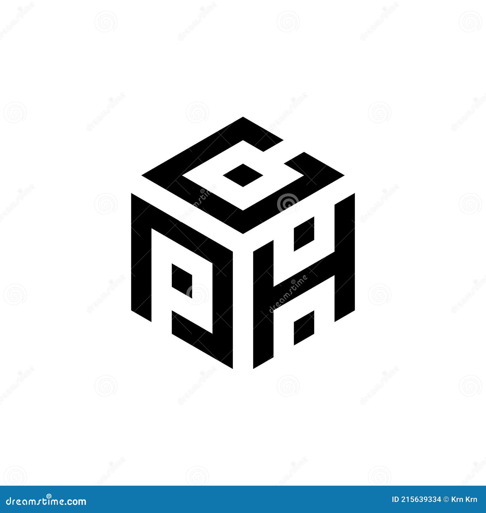Letter PCH Cube Logo Design Stock Illustration - Illustration of ...
