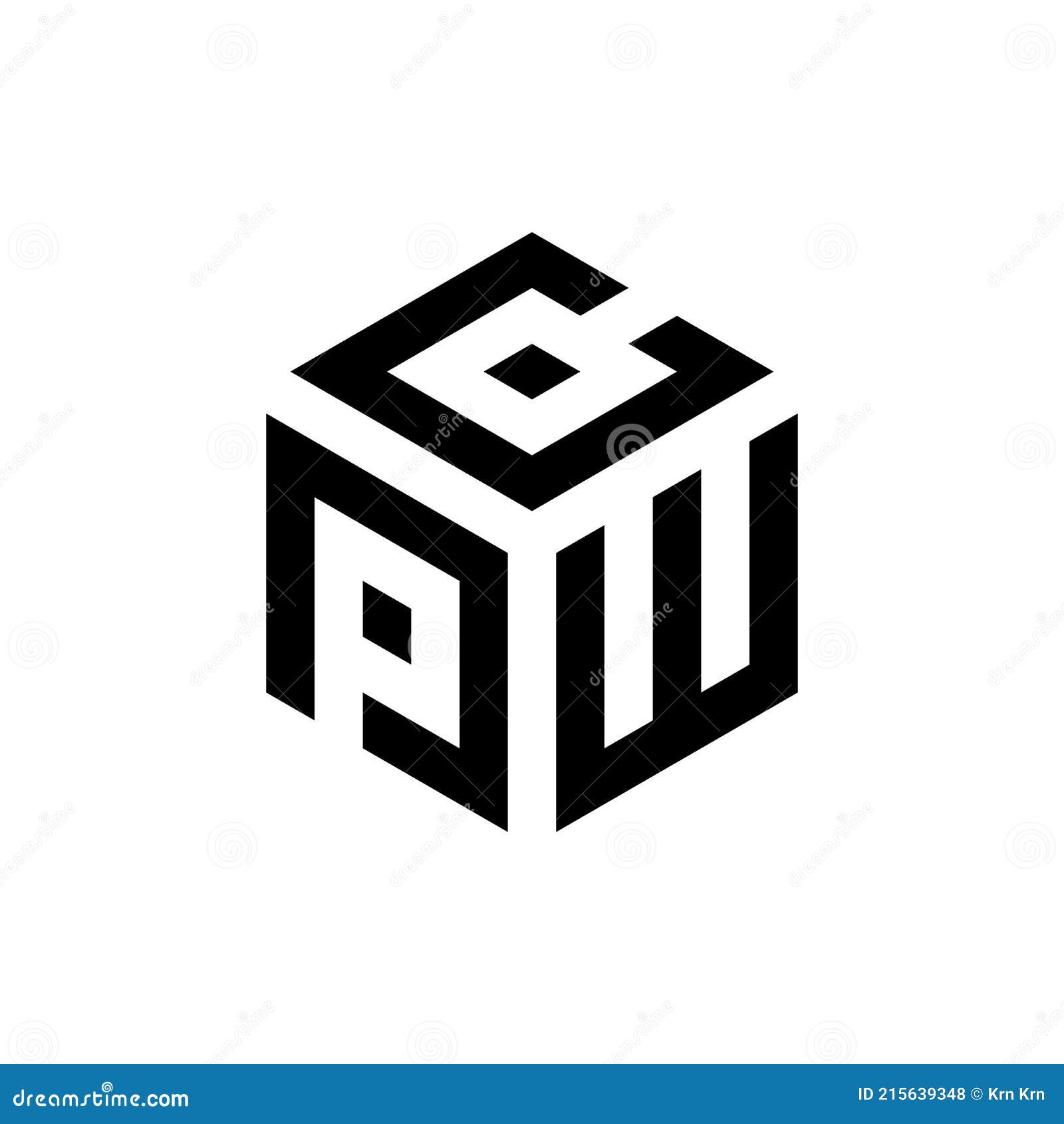 Letter PCW Cube Logo Design Stock Illustration - Illustration of letter ...
