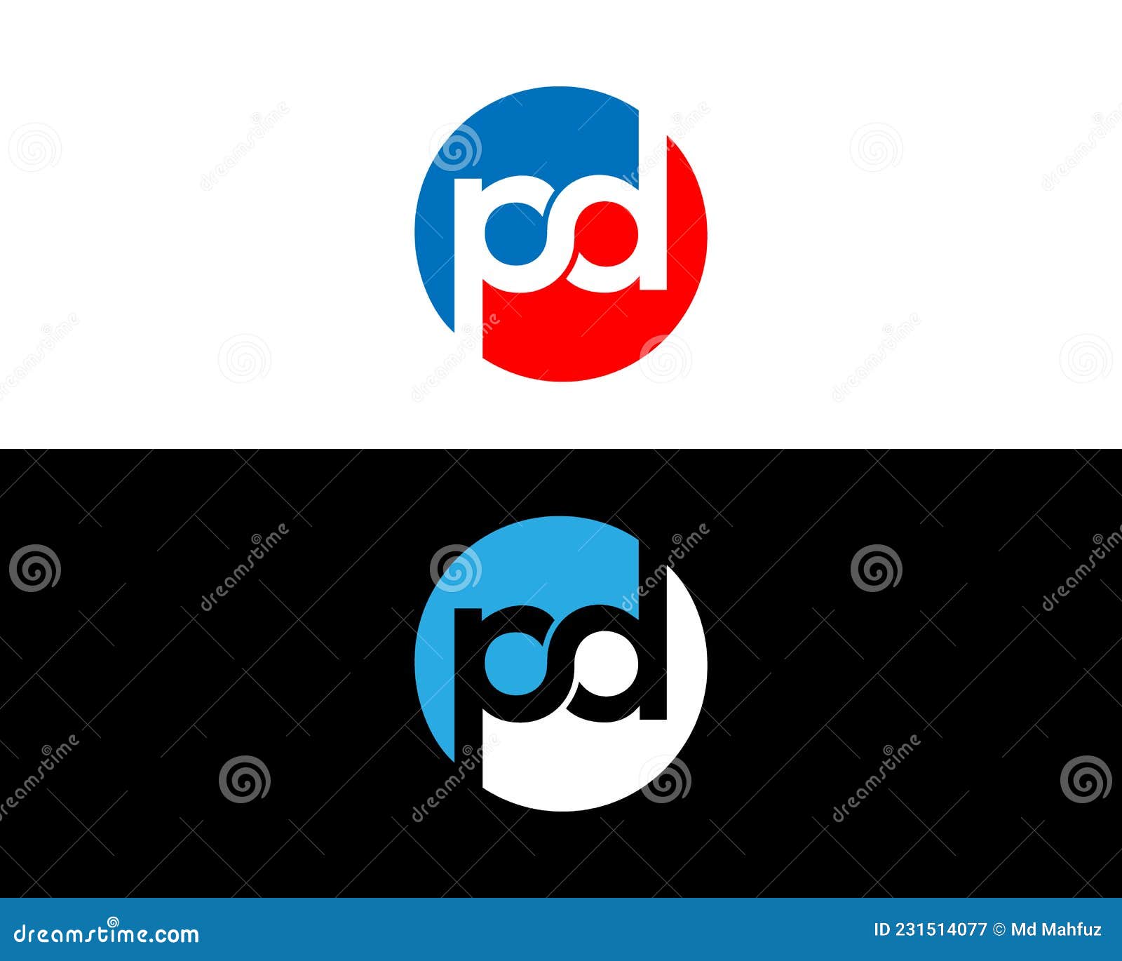 Letter PD Abstract Logo Design Element. Stock Vector - Illustration of ...