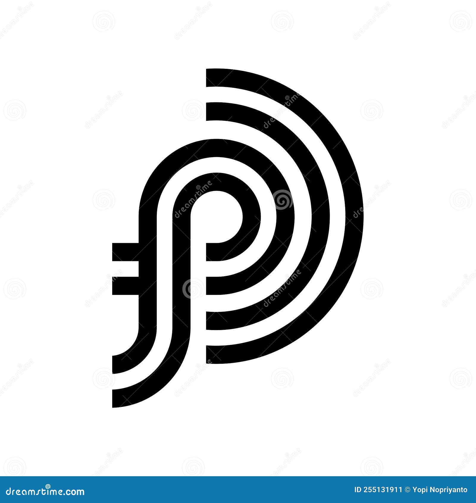 Letter Pd Monogram Met Minimum Logo Initialen Dp Vector Illustratie ...