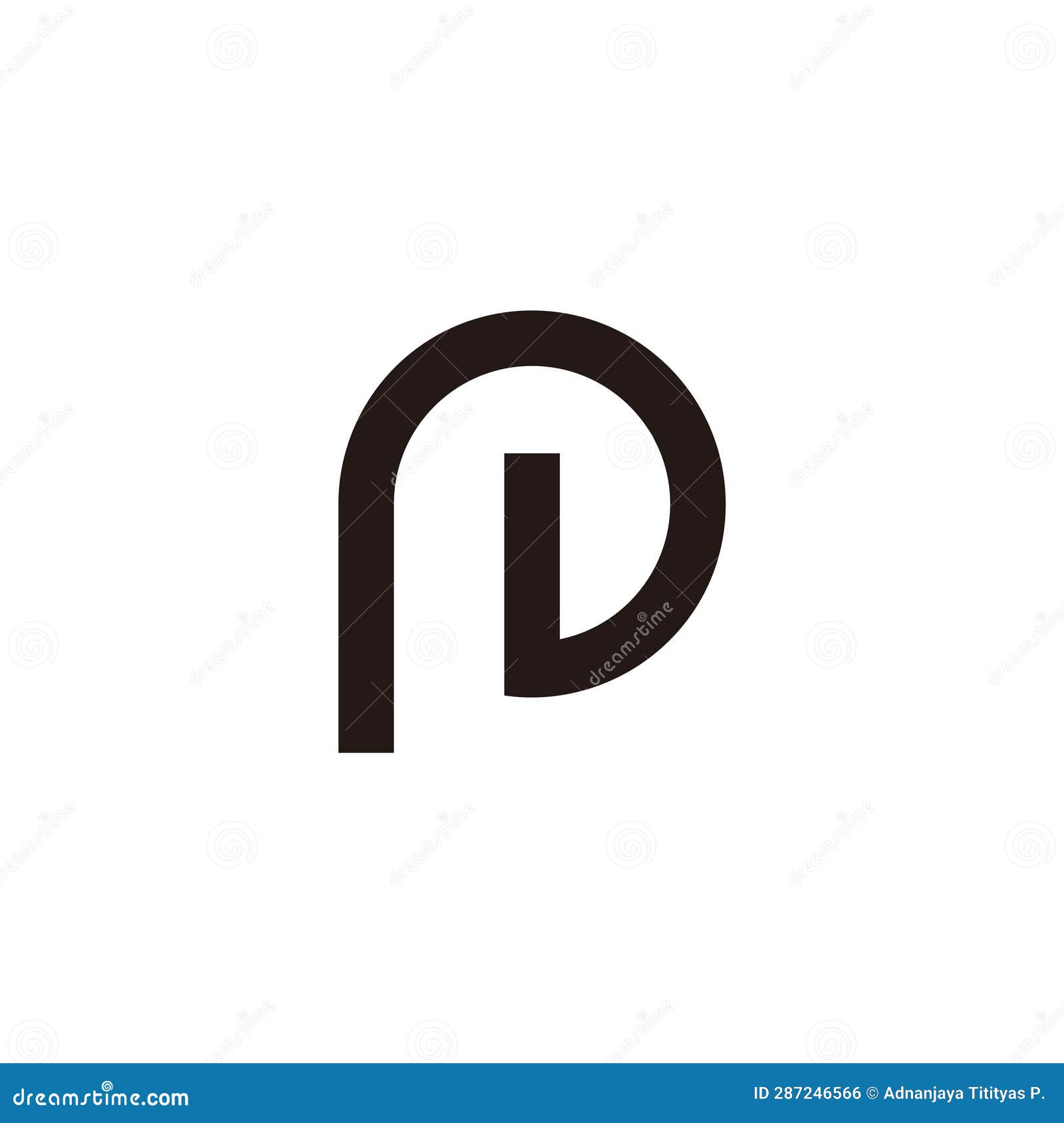 Letter Pd Simple Round Logo Vector Stock Vector - Illustration of ...