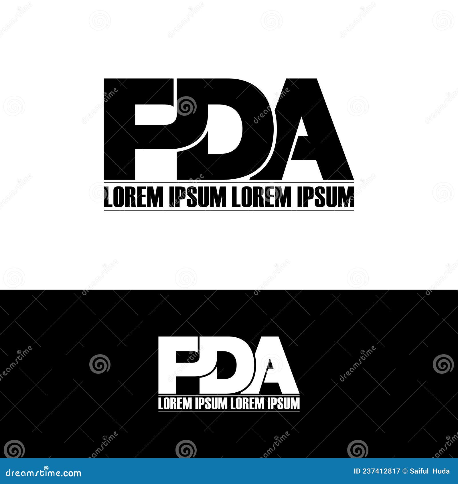 Letter PDA Simple Monogram Logo Icon Design. Stock Vector ...