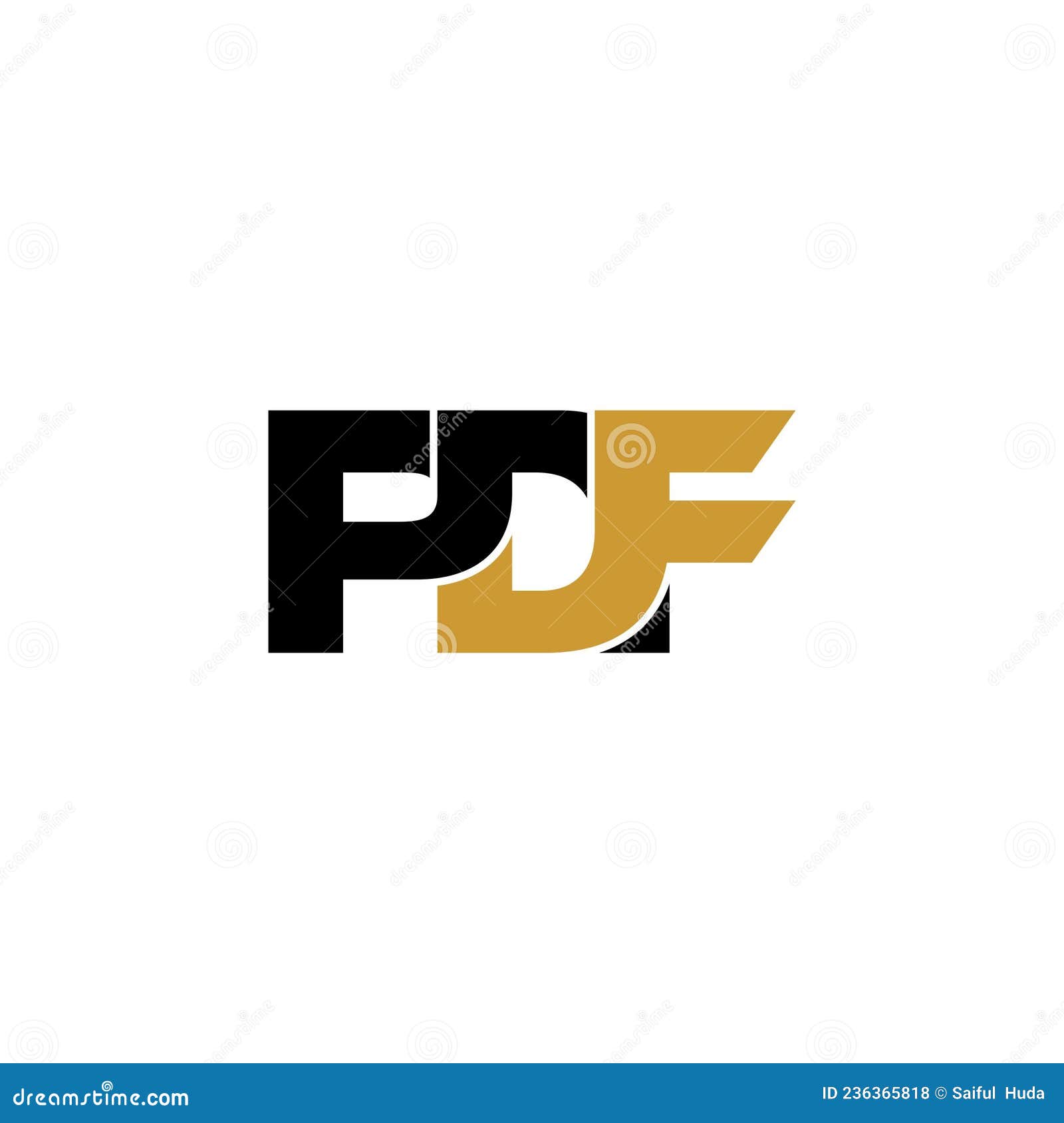 Letter PDF Simple Monogram Logo Icon Design. Stock Vector ...