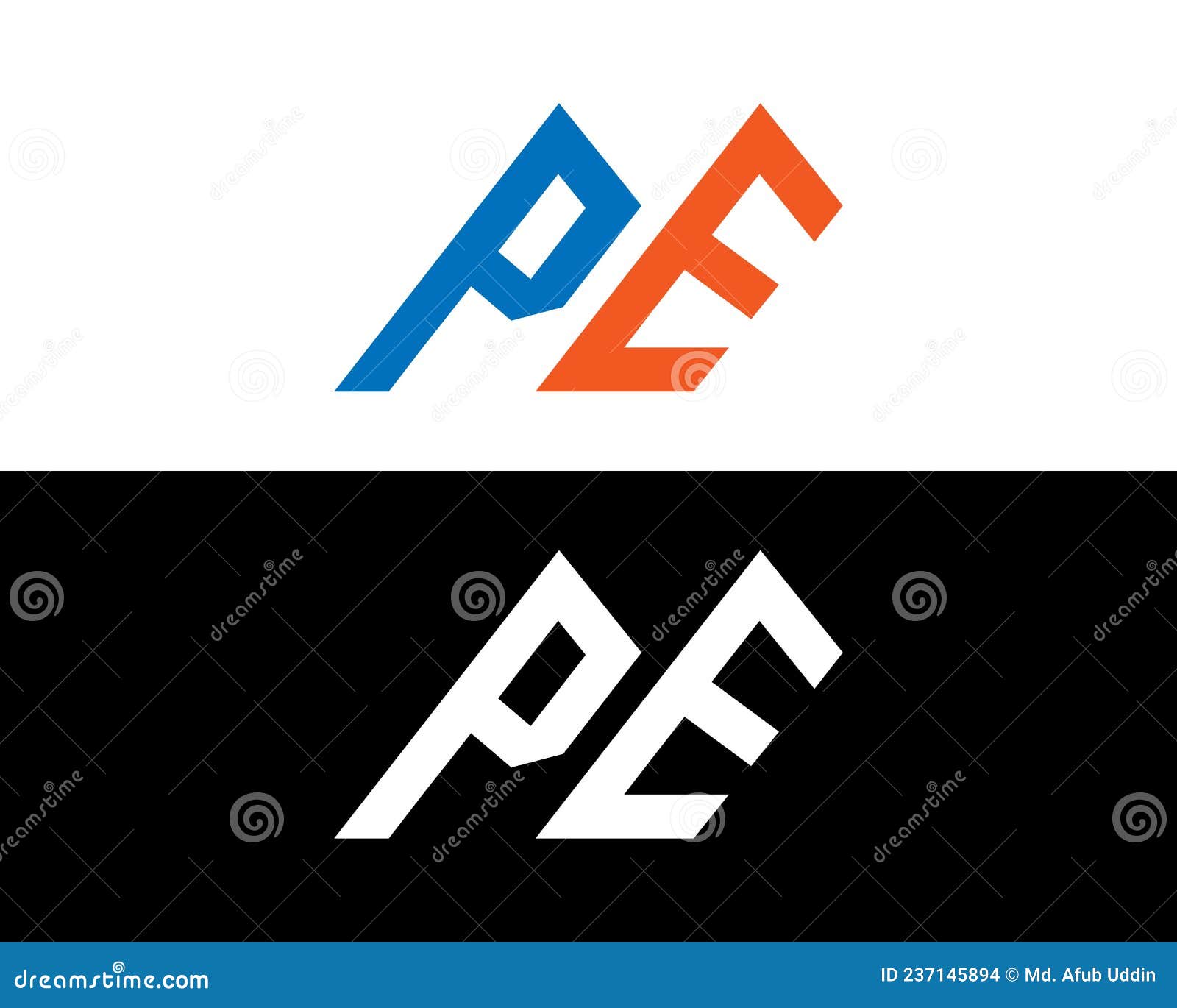 Letter PE Logo Design Monogram Stock Vector - Illustration of modern ...