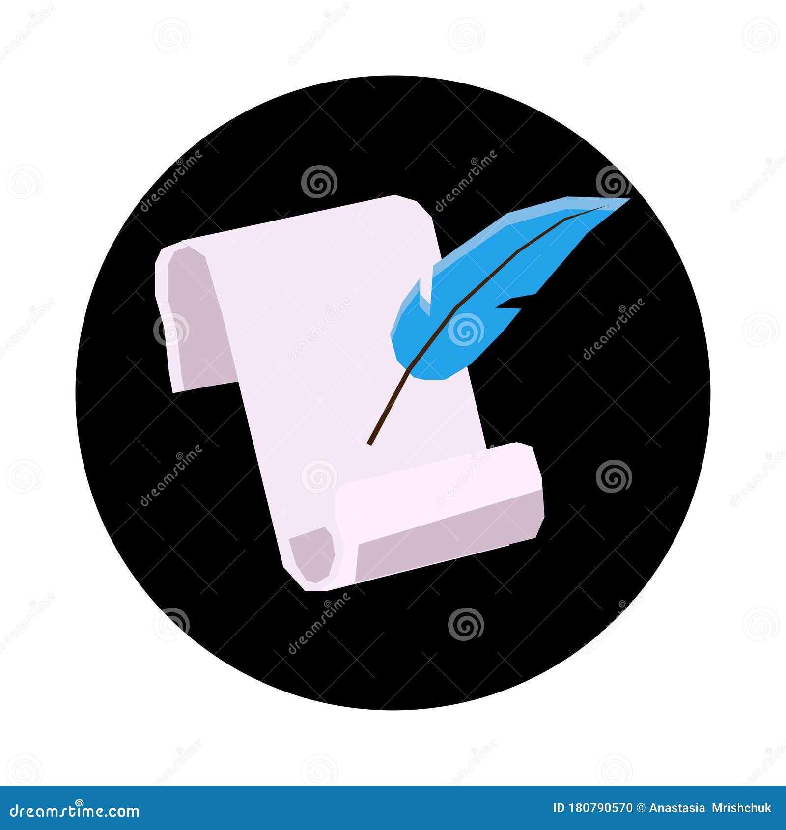 Letter and Pen Icon. in Cartoon Style. Vector Illustration Stock ...